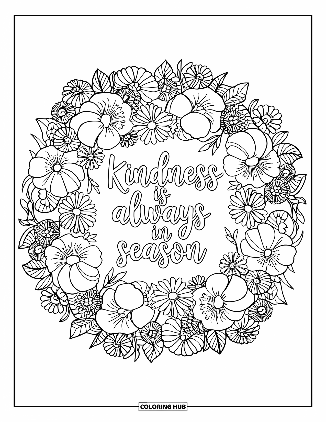 75+ Kindness Coloring Pages for Kids & Adults (Free Printable PDFs)