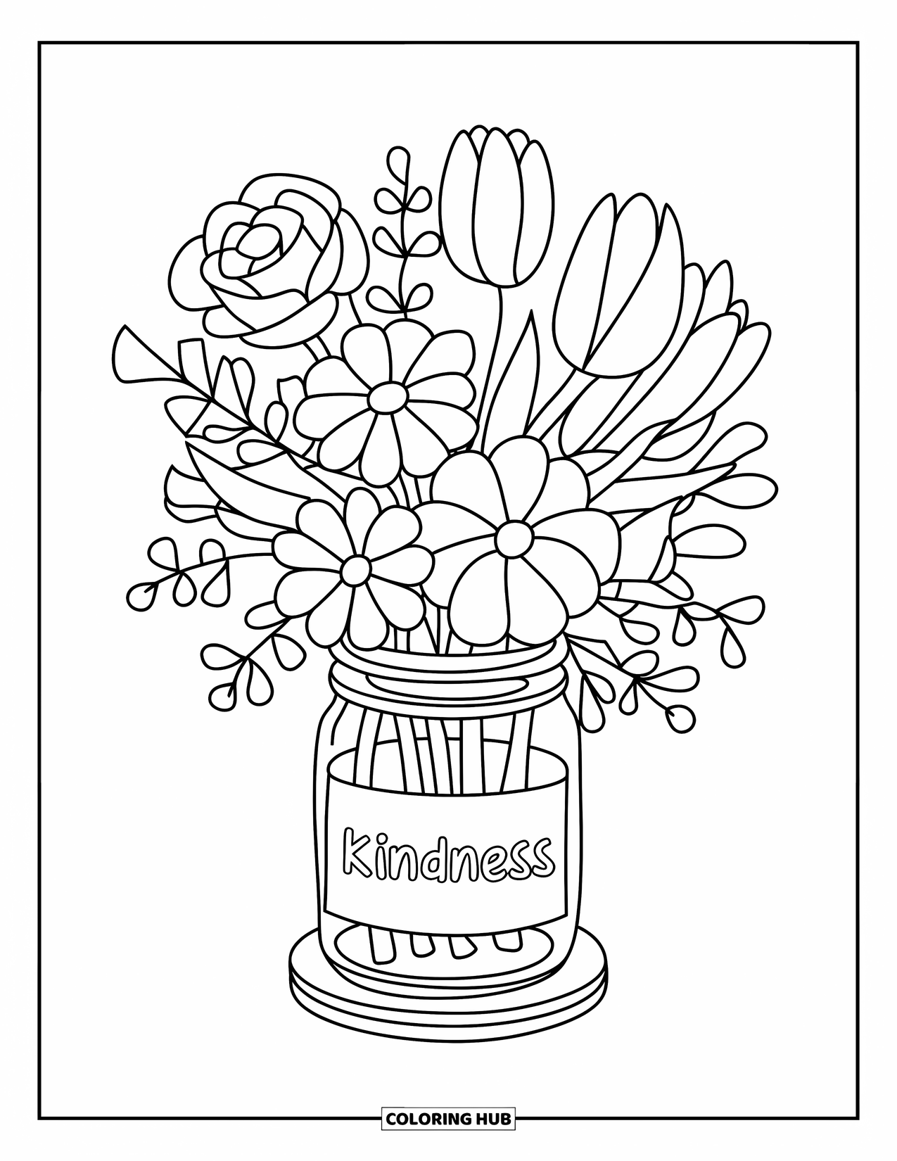 75+ Kindness Coloring Pages for Kids & Adults (Free Printable PDFs)