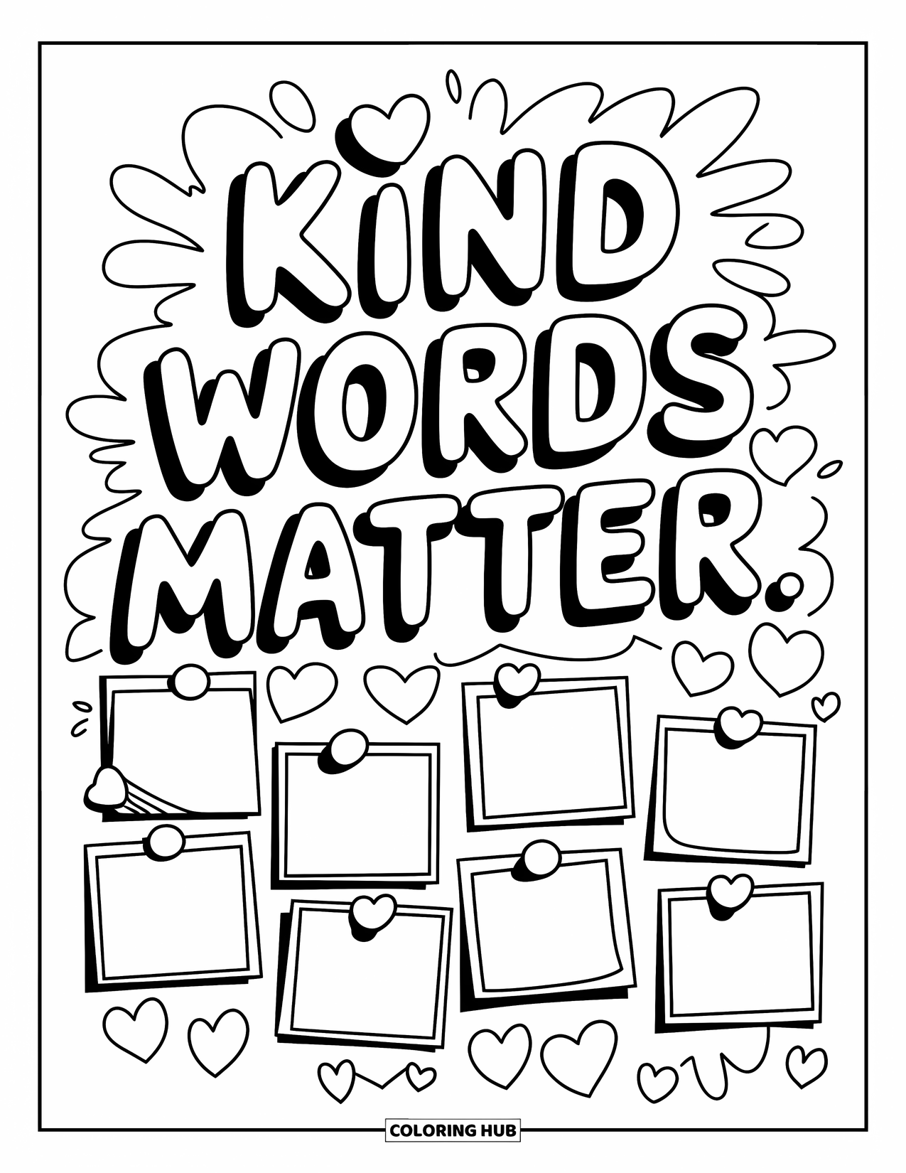 75+ Kindness Coloring Pages for Kids & Adults (Free Printable PDFs)