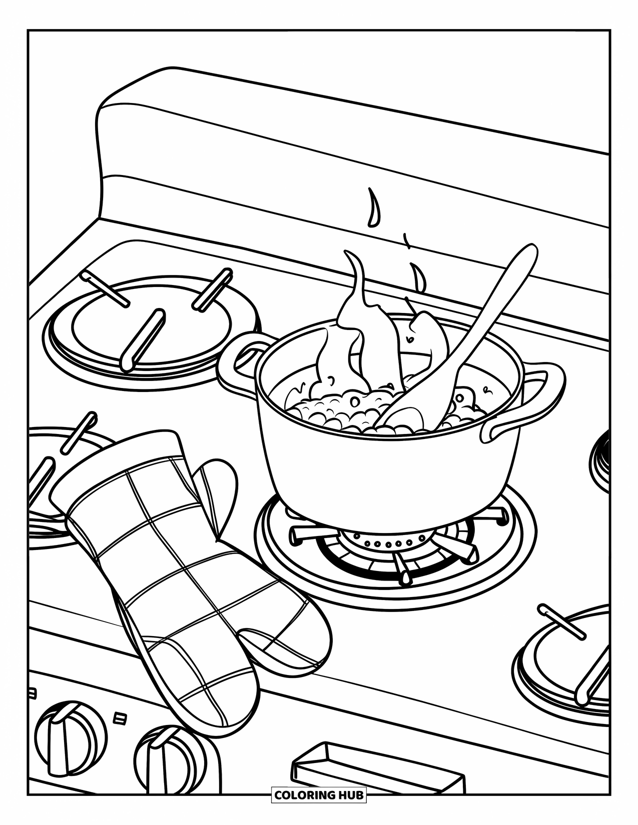 130+ Kitchen Coloring Pages for Kids & Adults (Free Printable PDFs)