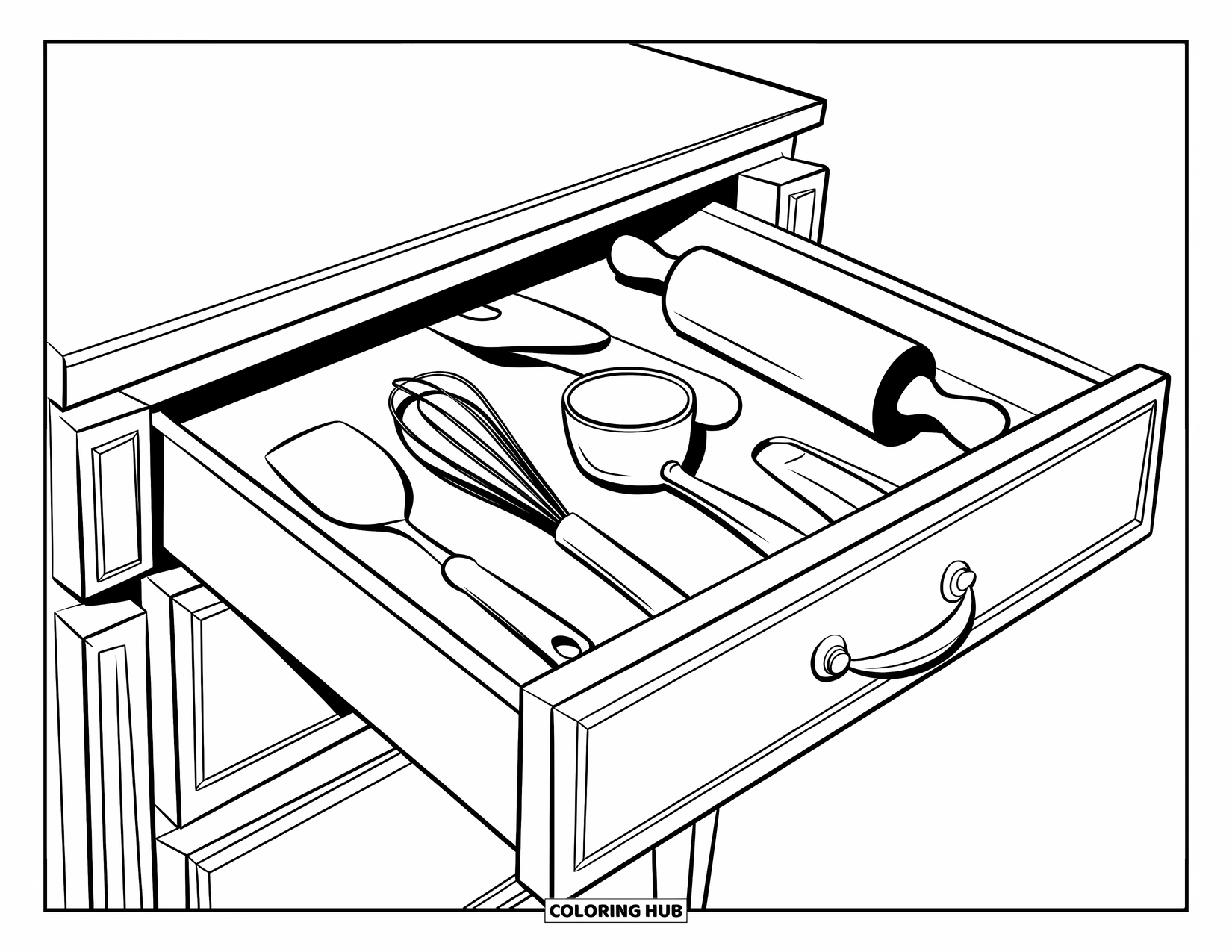 130+ Kitchen Coloring Pages for Kids & Adults (Free Printable PDFs)