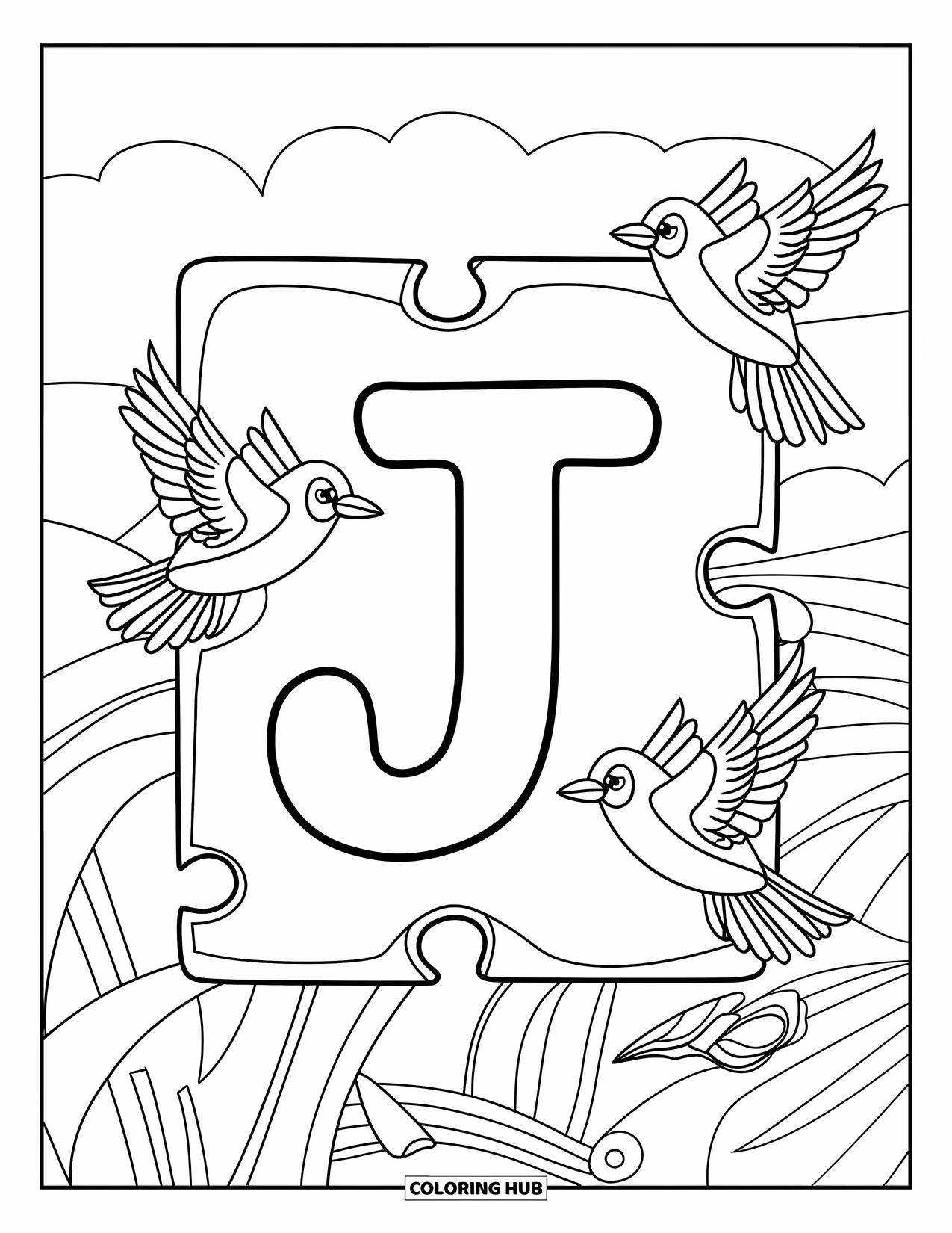 90+ Letter J Coloring Pages for Kids & Adults (Free Printable PDFs)