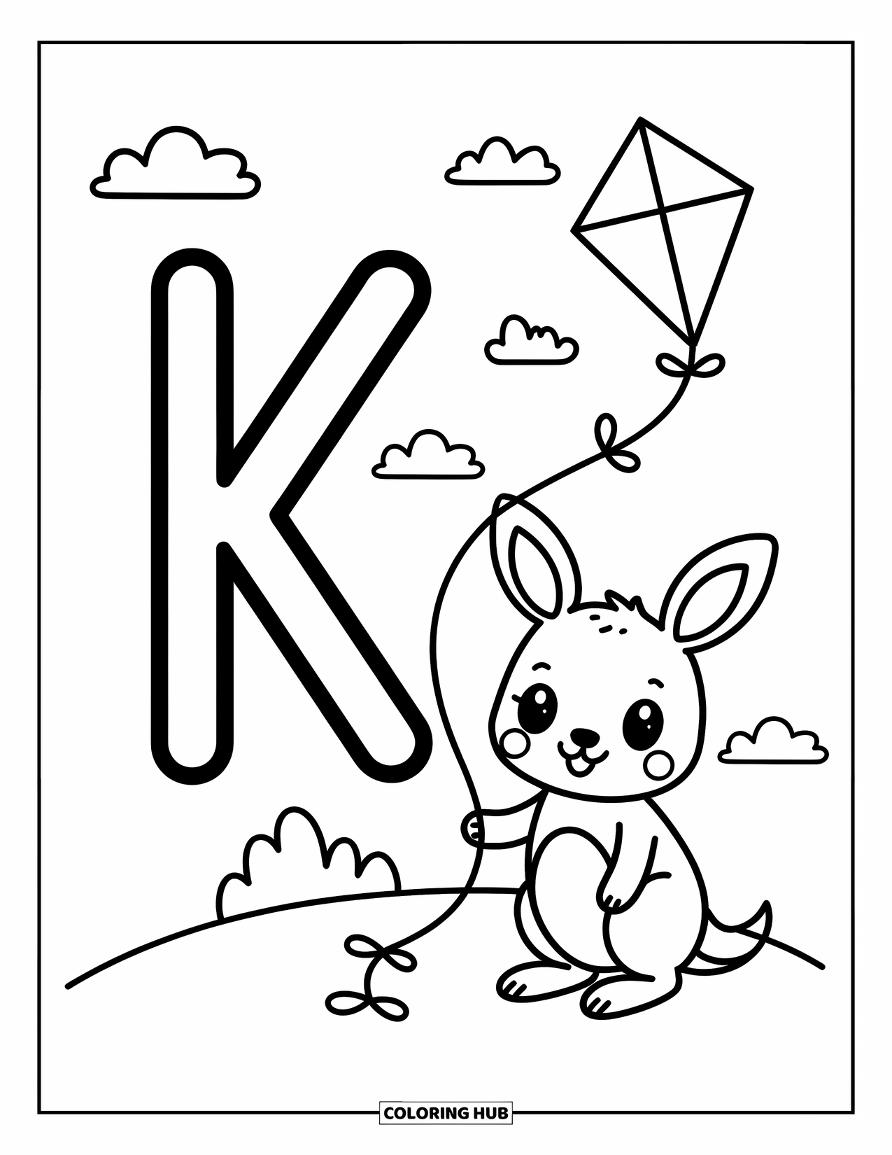 105+ Letter K Coloring Pages for Kids & Adults (Free Printable PDFs)