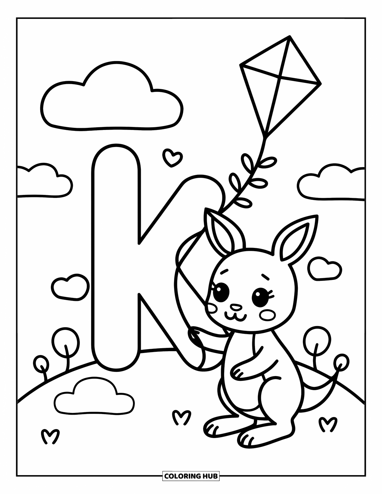105+ Letter K Coloring Pages for Kids & Adults (Free Printable PDFs)