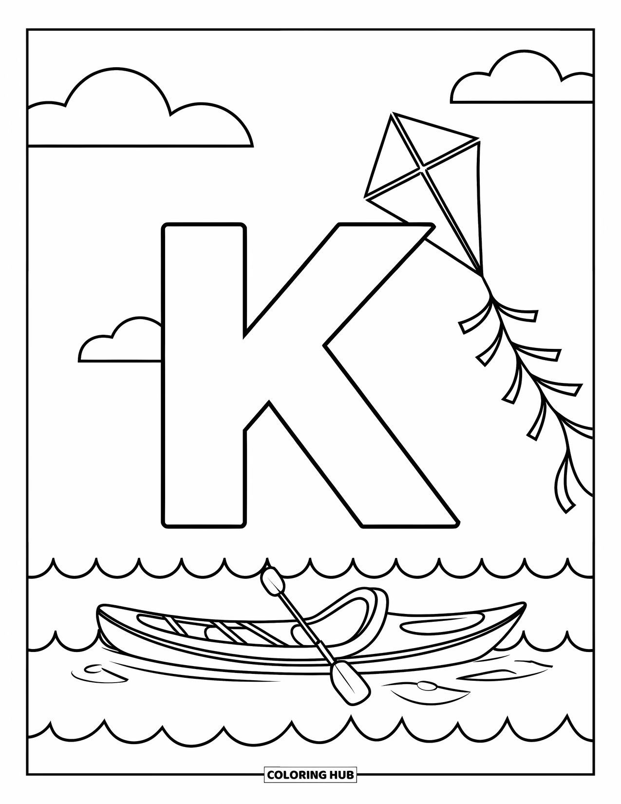 105+ Letter K Coloring Pages for Kids & Adults (Free Printable PDFs)