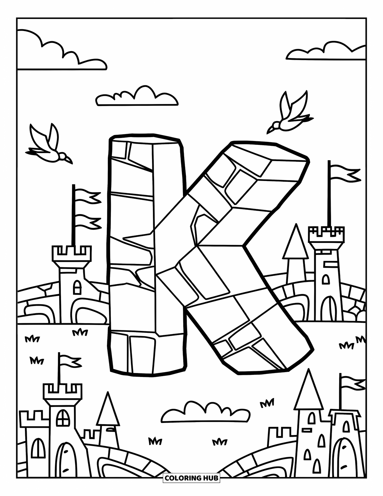 105+ Letter K Coloring Pages for Kids & Adults (Free Printable PDFs)