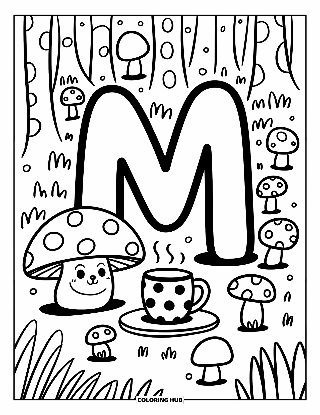 90+ Letter M Coloring Pages for Kids & Adults (Free Printable PDFs)