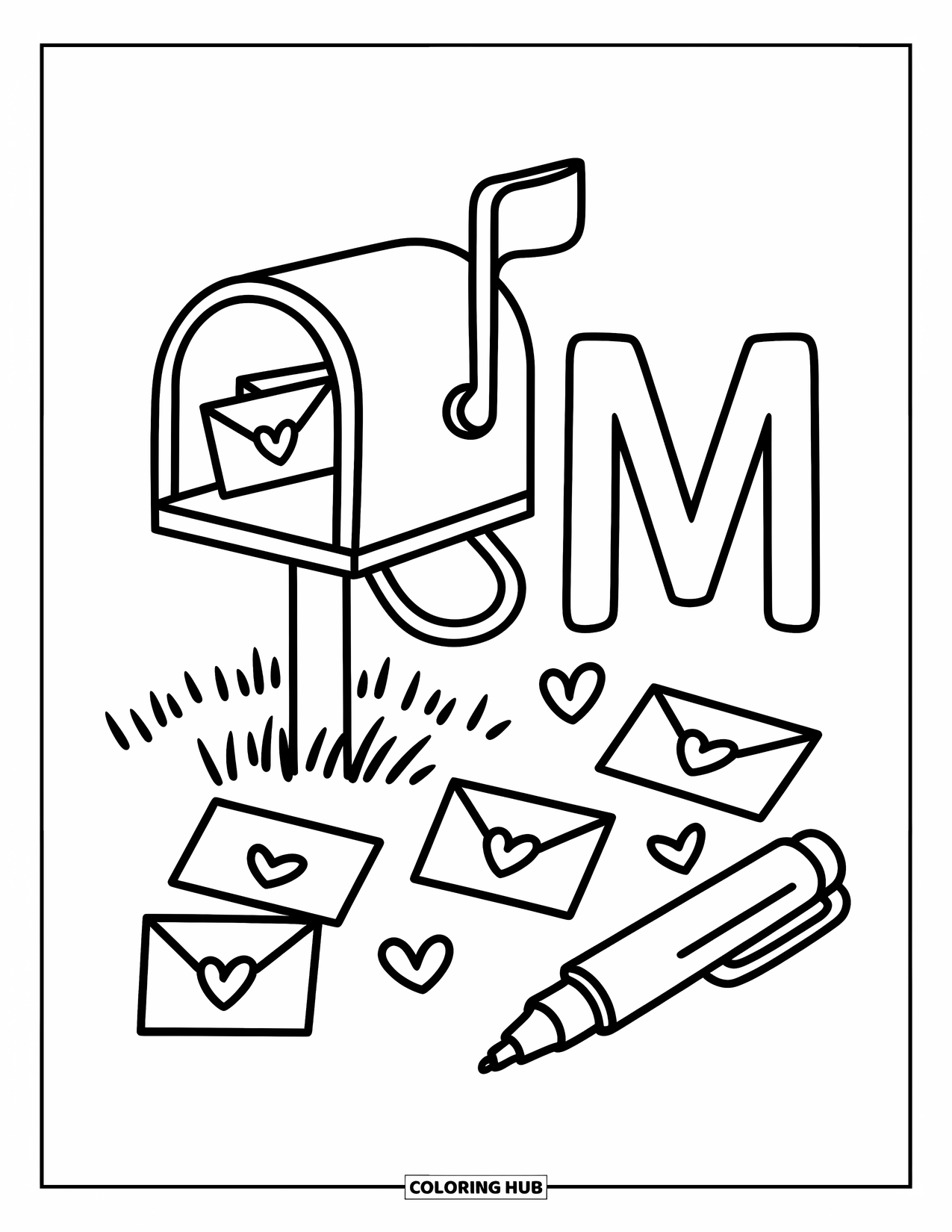 90+ Letter M Coloring Pages for Kids & Adults (Free Printable PDFs)