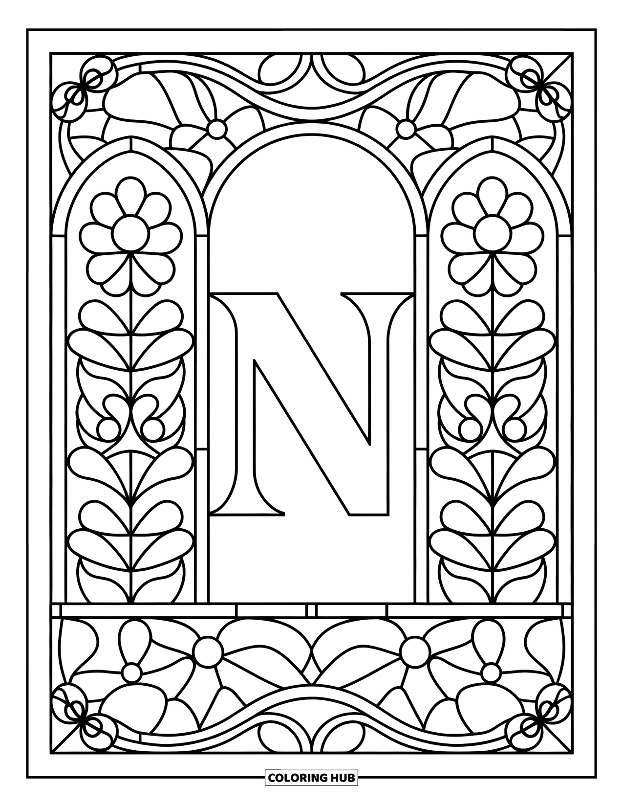 90+ Letter N Coloring Pages for Kids & Adults (Free Printable PDFs)