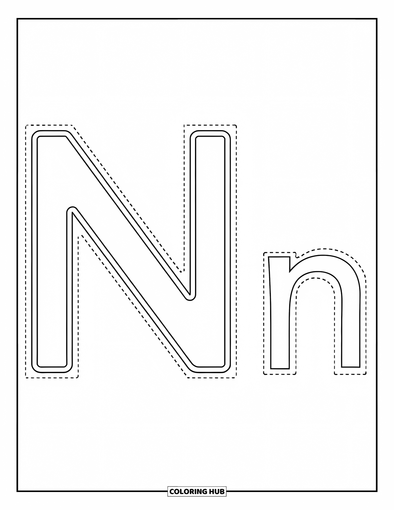 90+ Letter N Coloring Pages for Kids & Adults (Free Printable PDFs)
