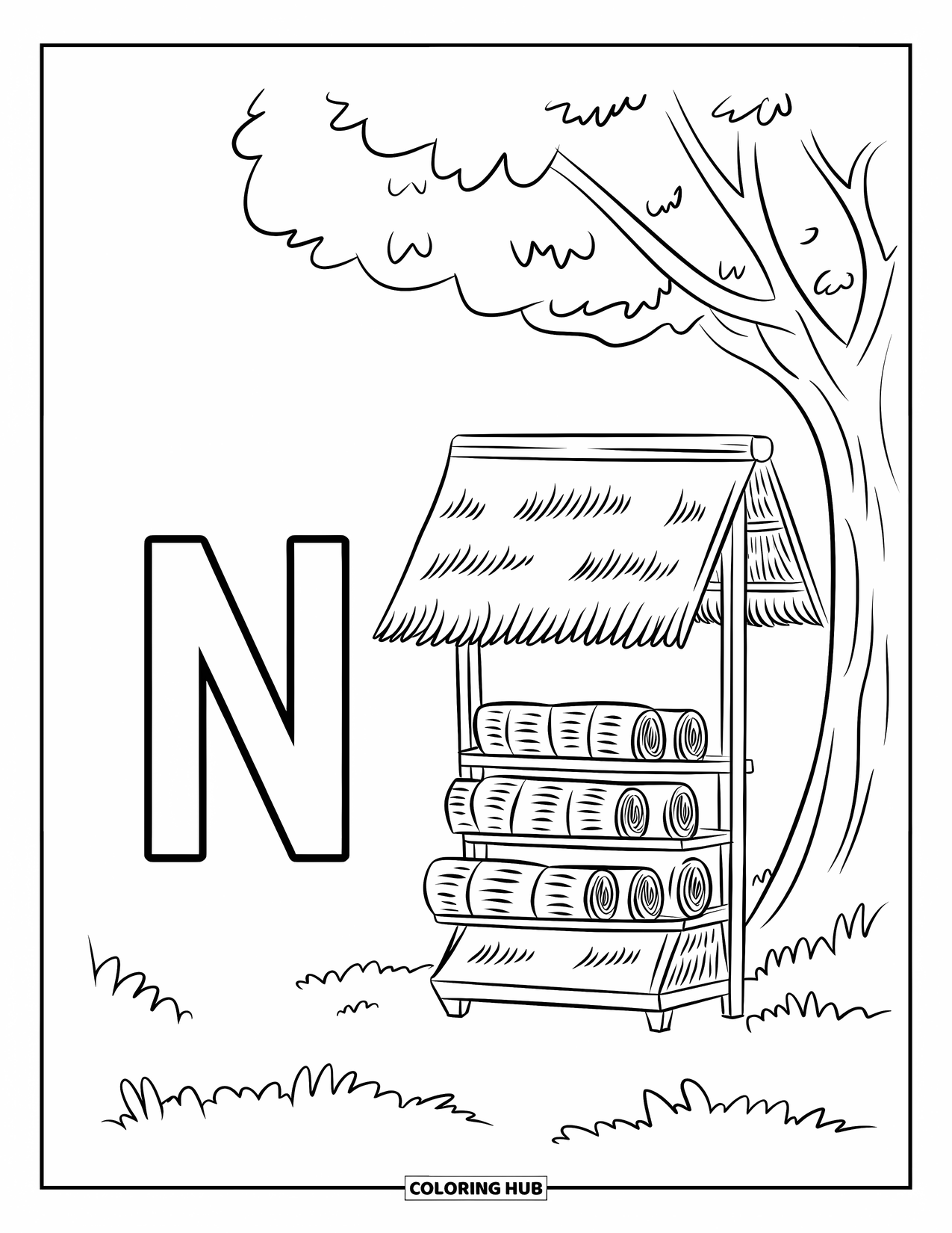 90+ Letter N Coloring Pages for Kids & Adults (Free Printable PDFs)