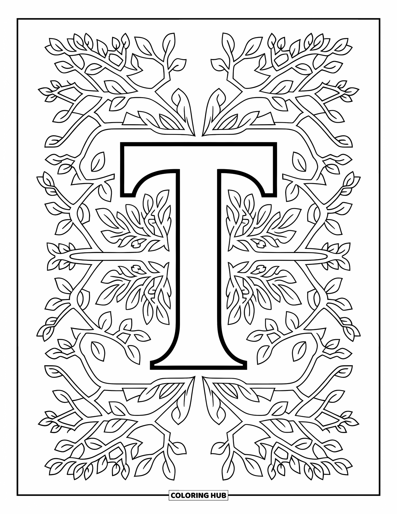 90+ Letter T Coloring Pages for Kids & Adults (Free Printable PDFs)