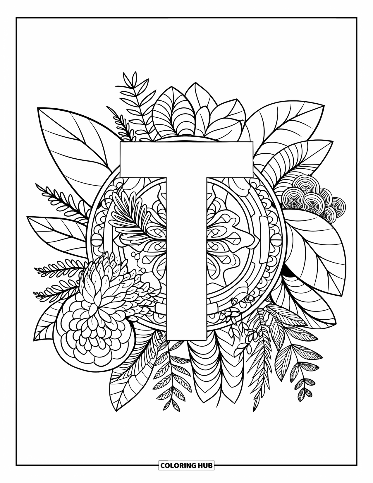 90+ Letter T Coloring Pages for Kids & Adults (Free Printable PDFs)
