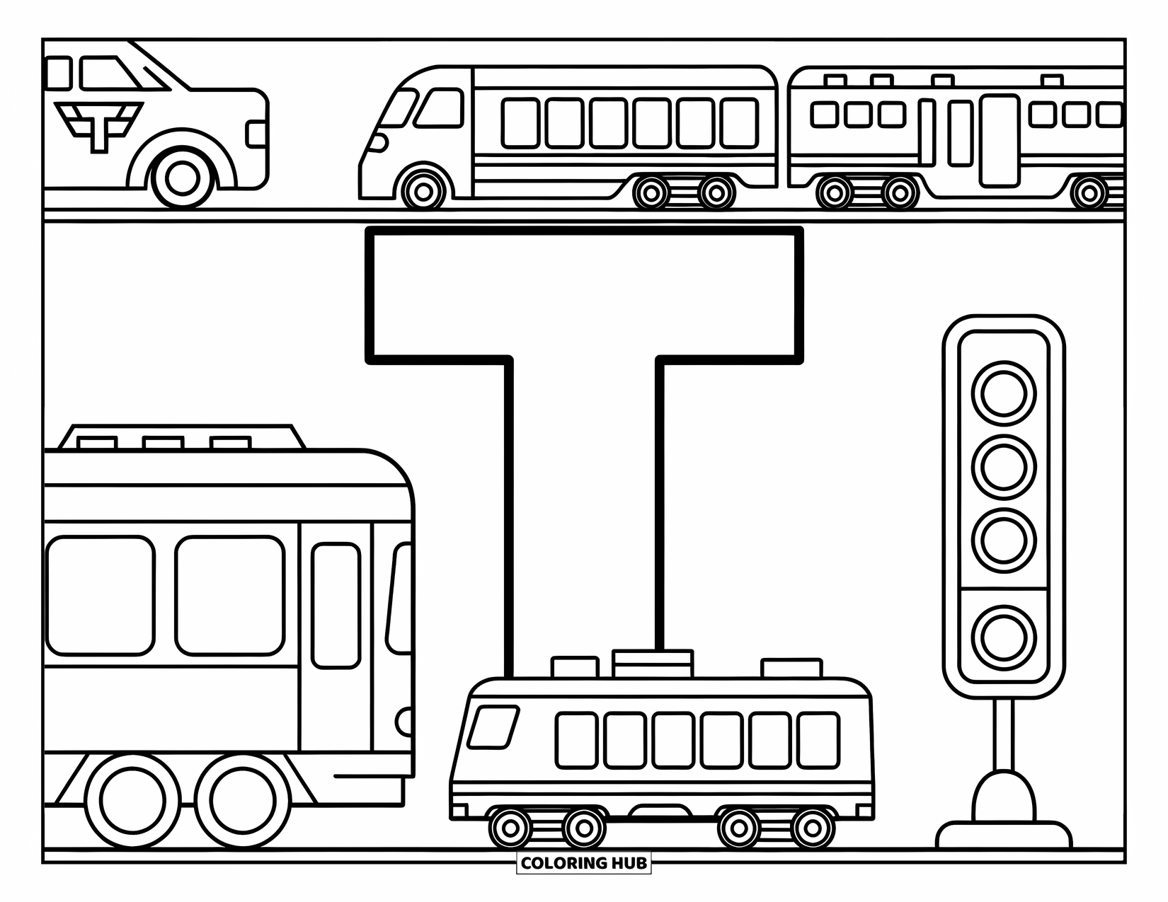 90+ Letter T Coloring Pages for Kids & Adults (Free Printable PDFs)