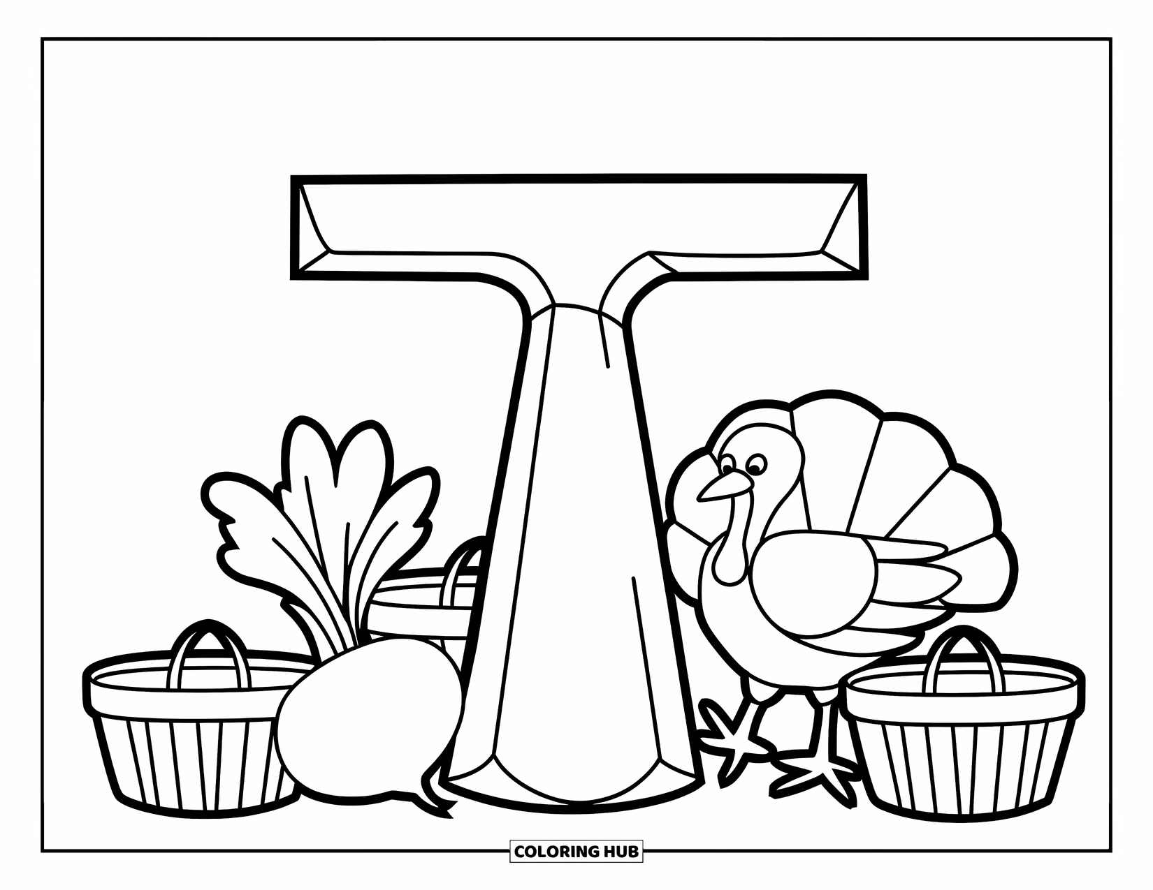90+ Letter T Coloring Pages for Kids & Adults (Free Printable PDFs)
