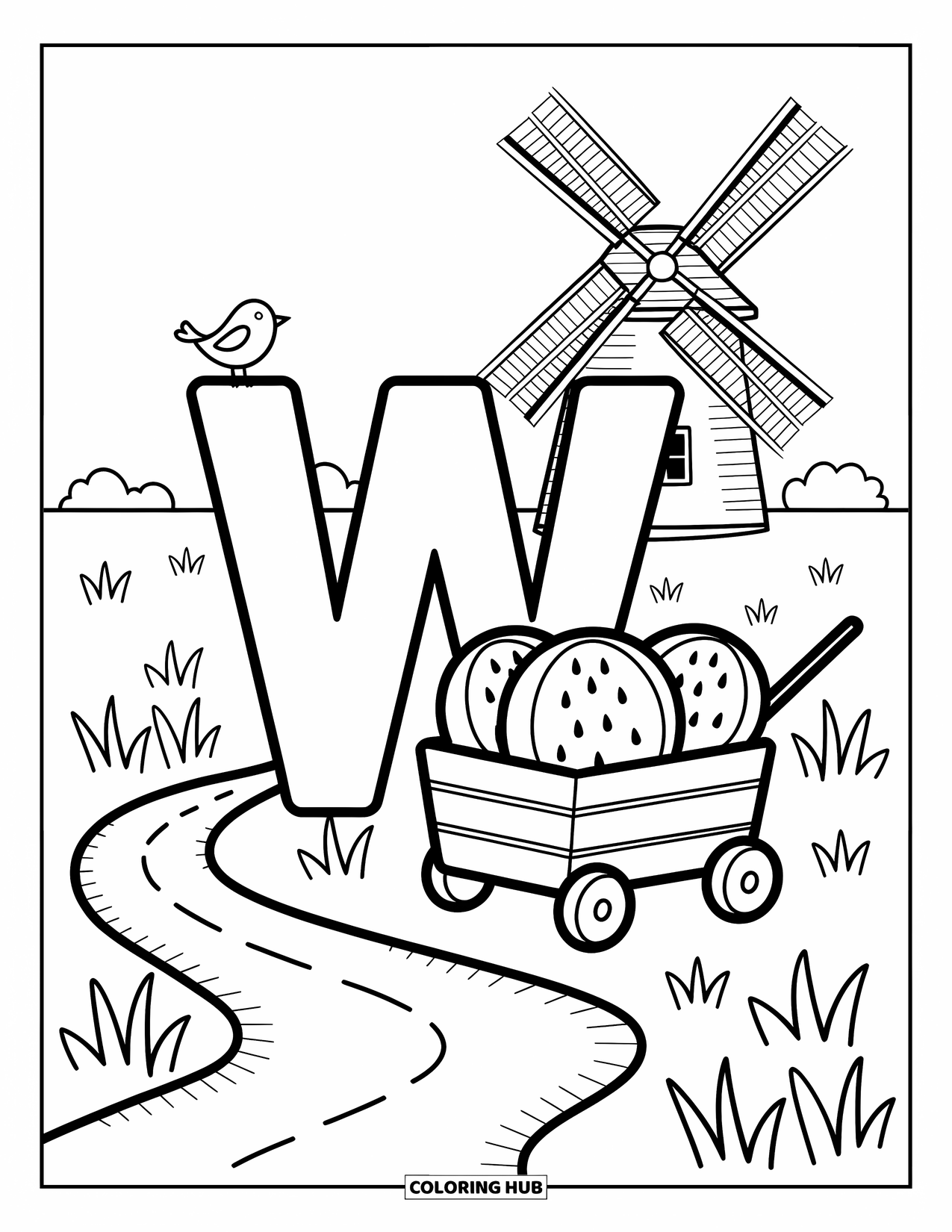 95+ Letter W Coloring Pages for Kids & Adults (Free Printable PDFs)