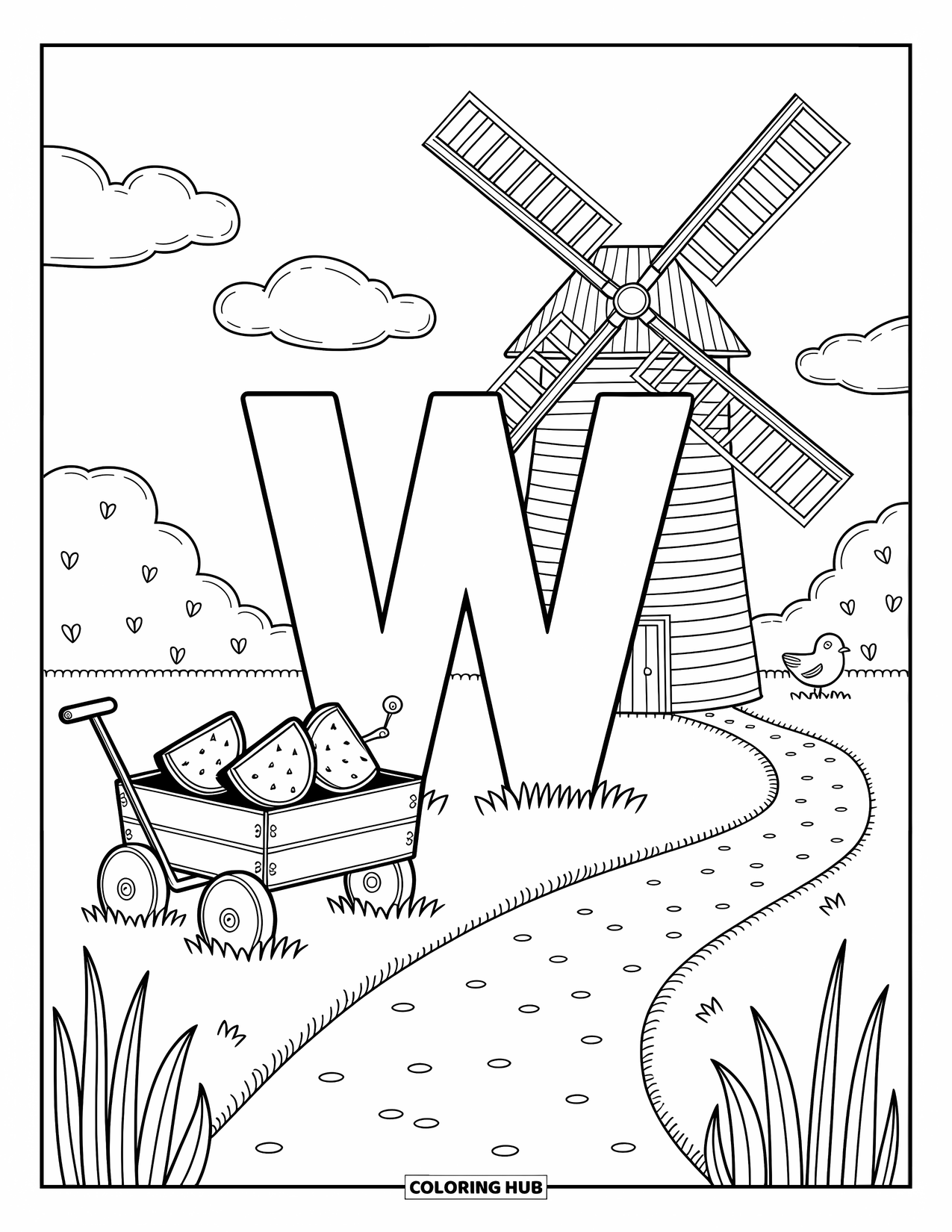 95+ Letter W Coloring Pages for Kids & Adults (Free Printable PDFs)