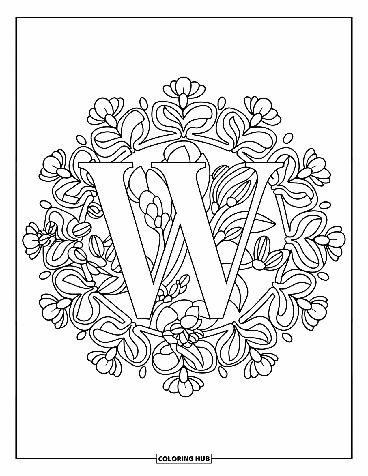 95+ Letter W Coloring Pages for Kids & Adults (Free Printable PDFs)