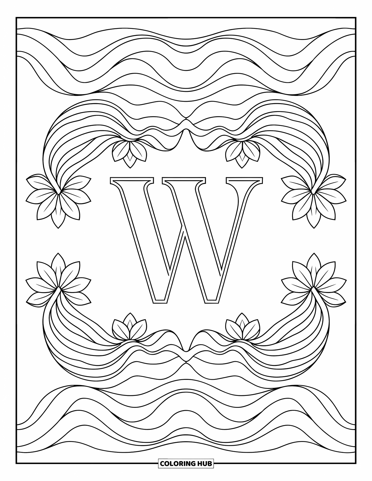 95+ Letter W Coloring Pages for Kids & Adults (Free Printable PDFs)