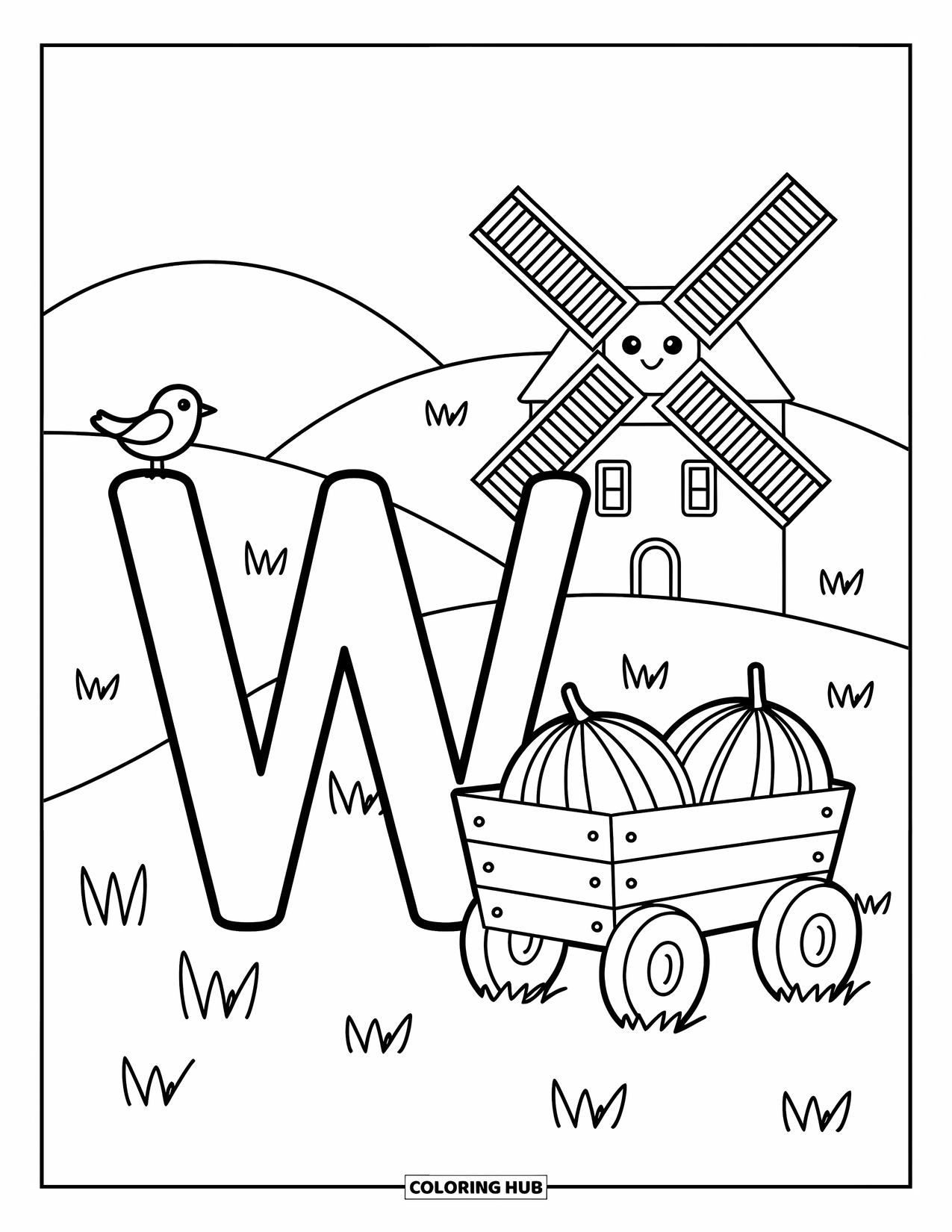 95+ Letter W Coloring Pages for Kids & Adults (Free Printable PDFs)