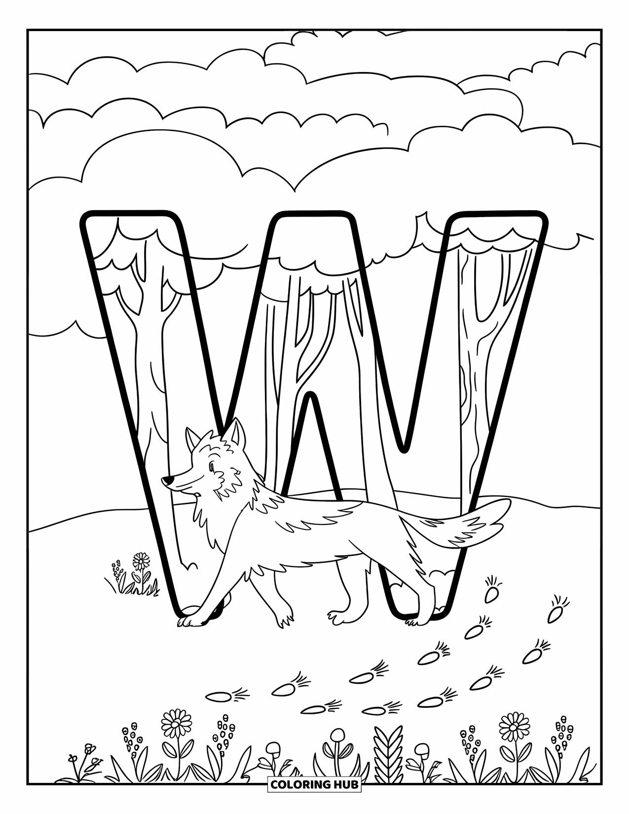 95+ Letter W Coloring Pages for Kids & Adults (Free Printable PDFs)