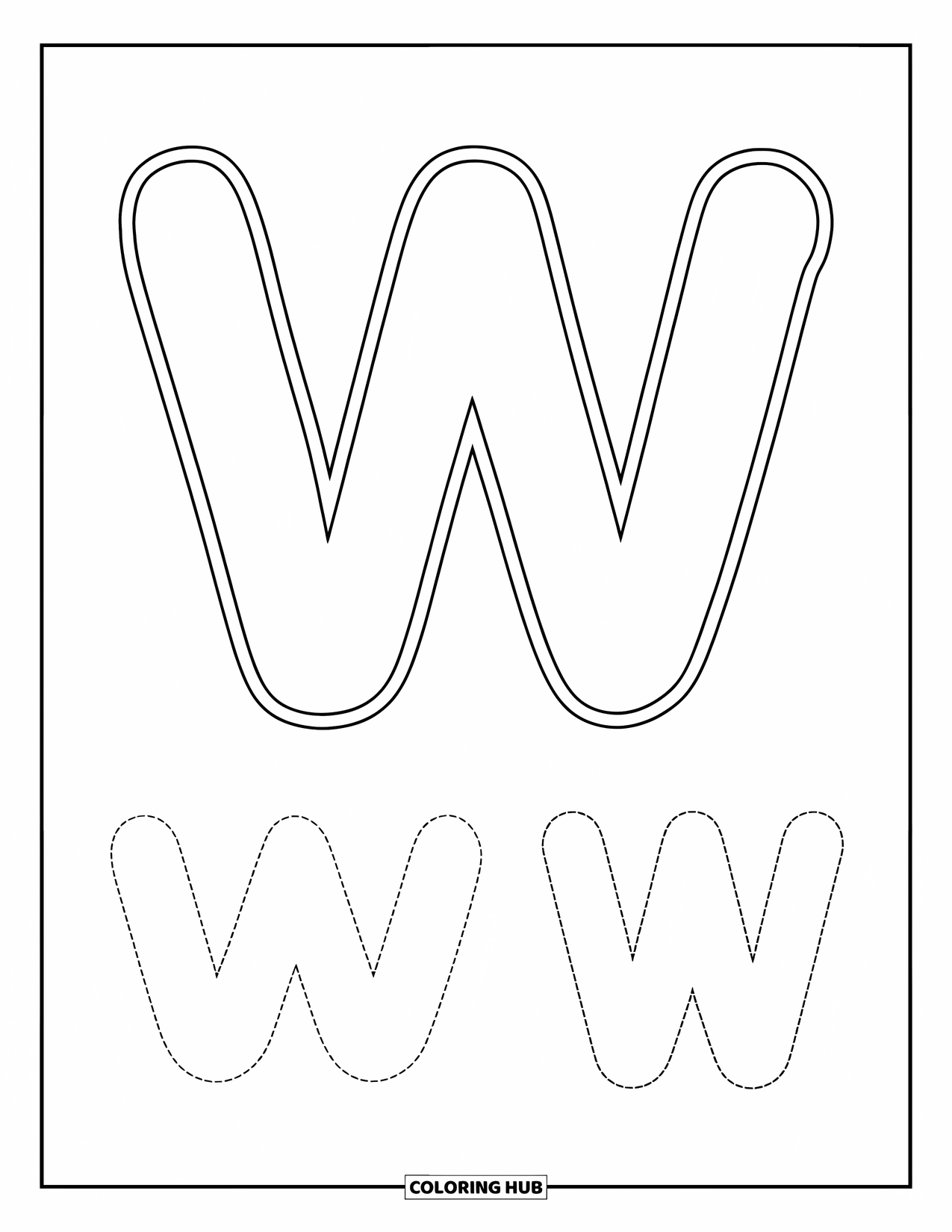 95+ Letter W Coloring Pages for Kids & Adults (Free Printable PDFs)