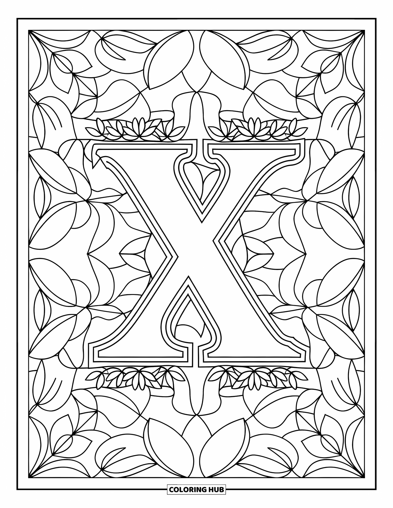 75+ Letter X Coloring Pages for Kids & Adults (Free Printable PDFs)