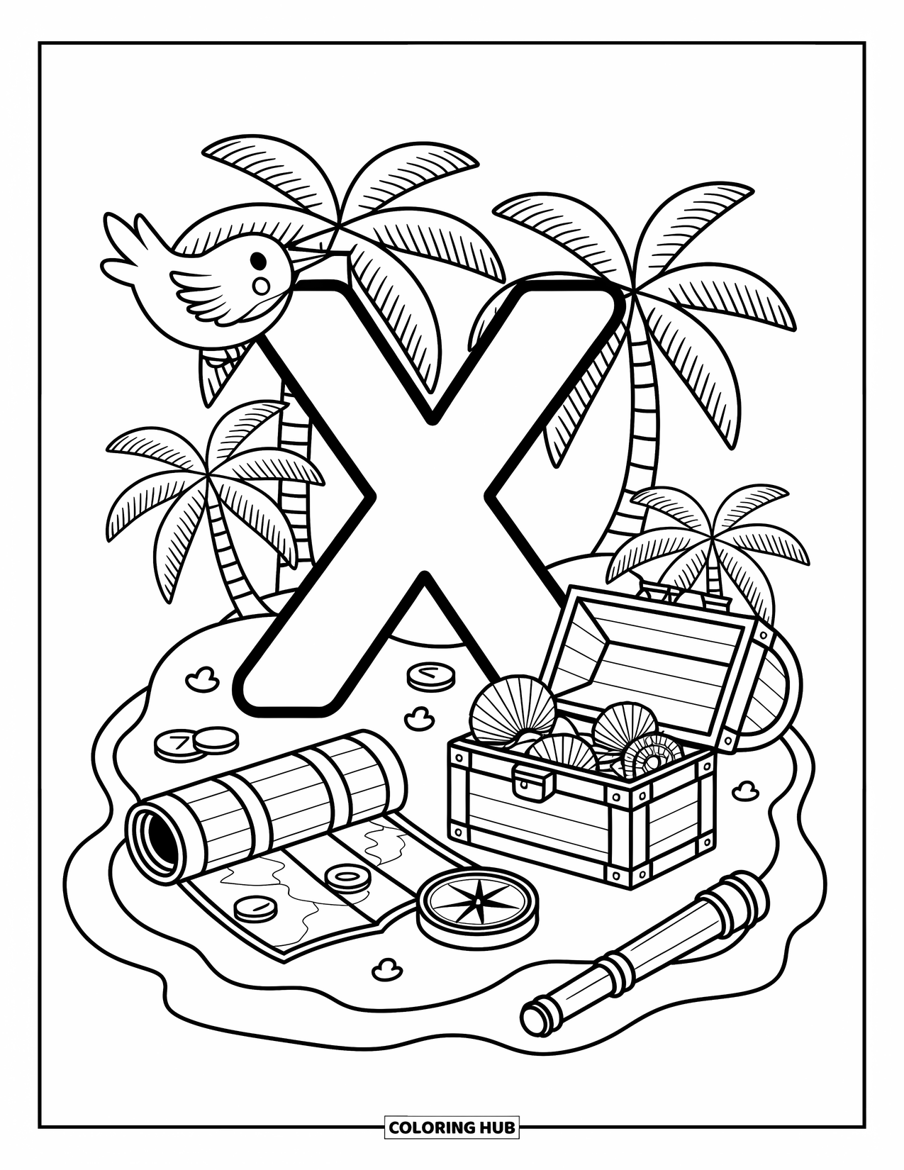 75+ Letter X Coloring Pages for Kids & Adults (Free Printable PDFs)