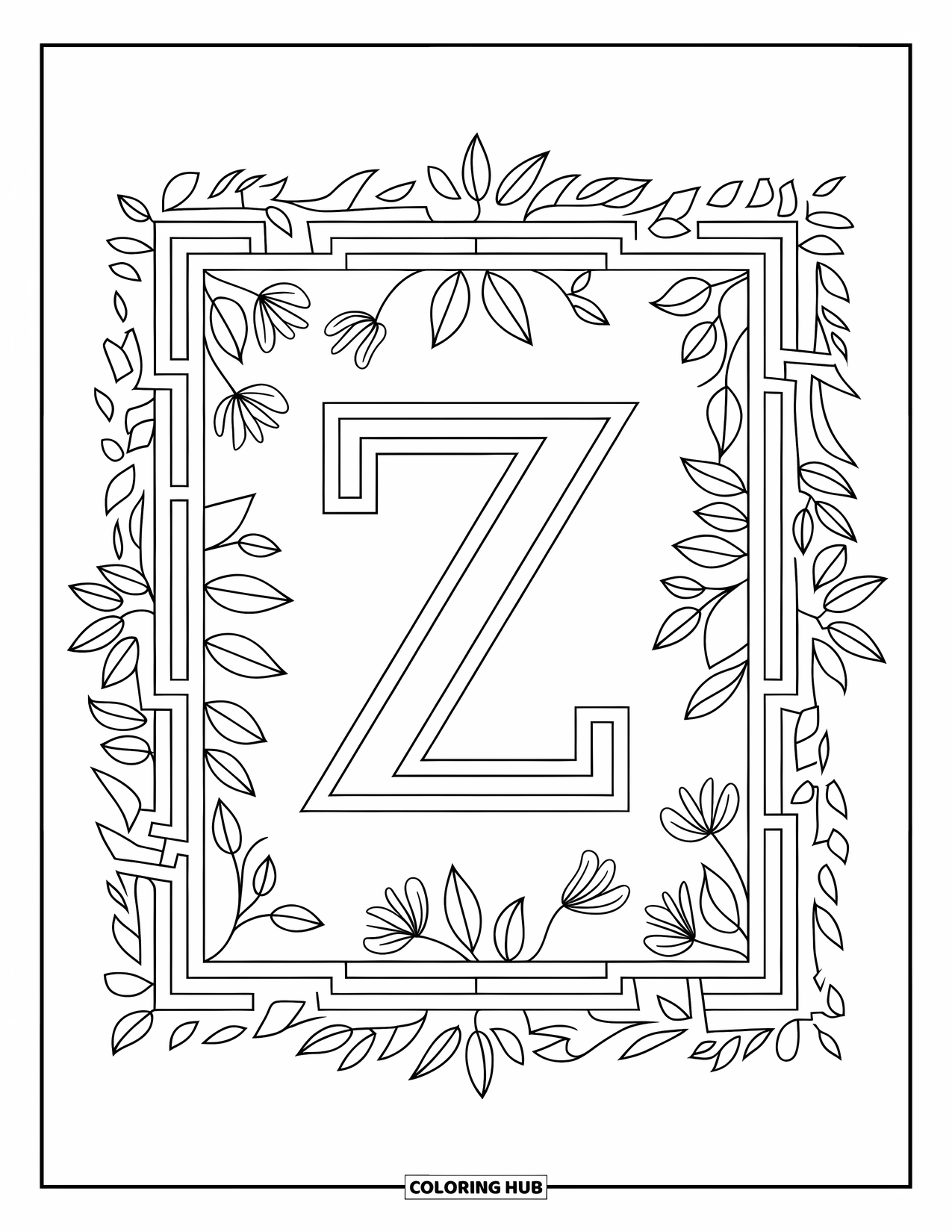 105+ Letter Z Coloring Pages for Kids & Adults (Free Printable PDFs)