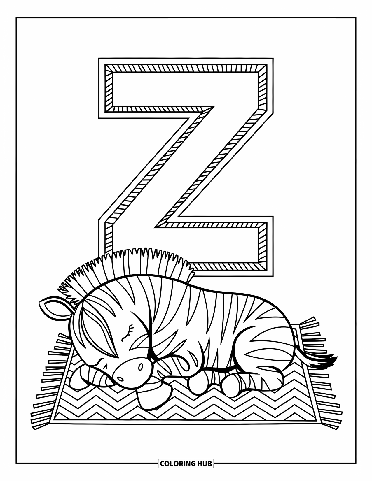 105+ Letter Z Coloring Pages for Kids & Adults (Free Printable PDFs)
