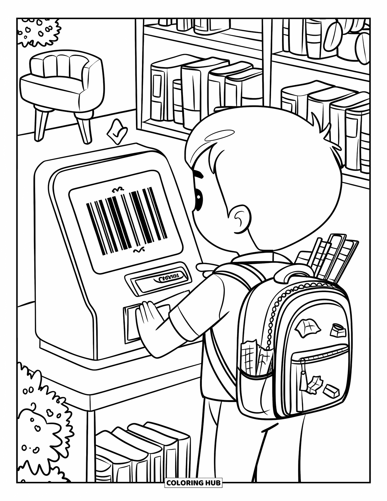 130+ Library Coloring Pages for Kids & Adults (Free Printable PDFs)