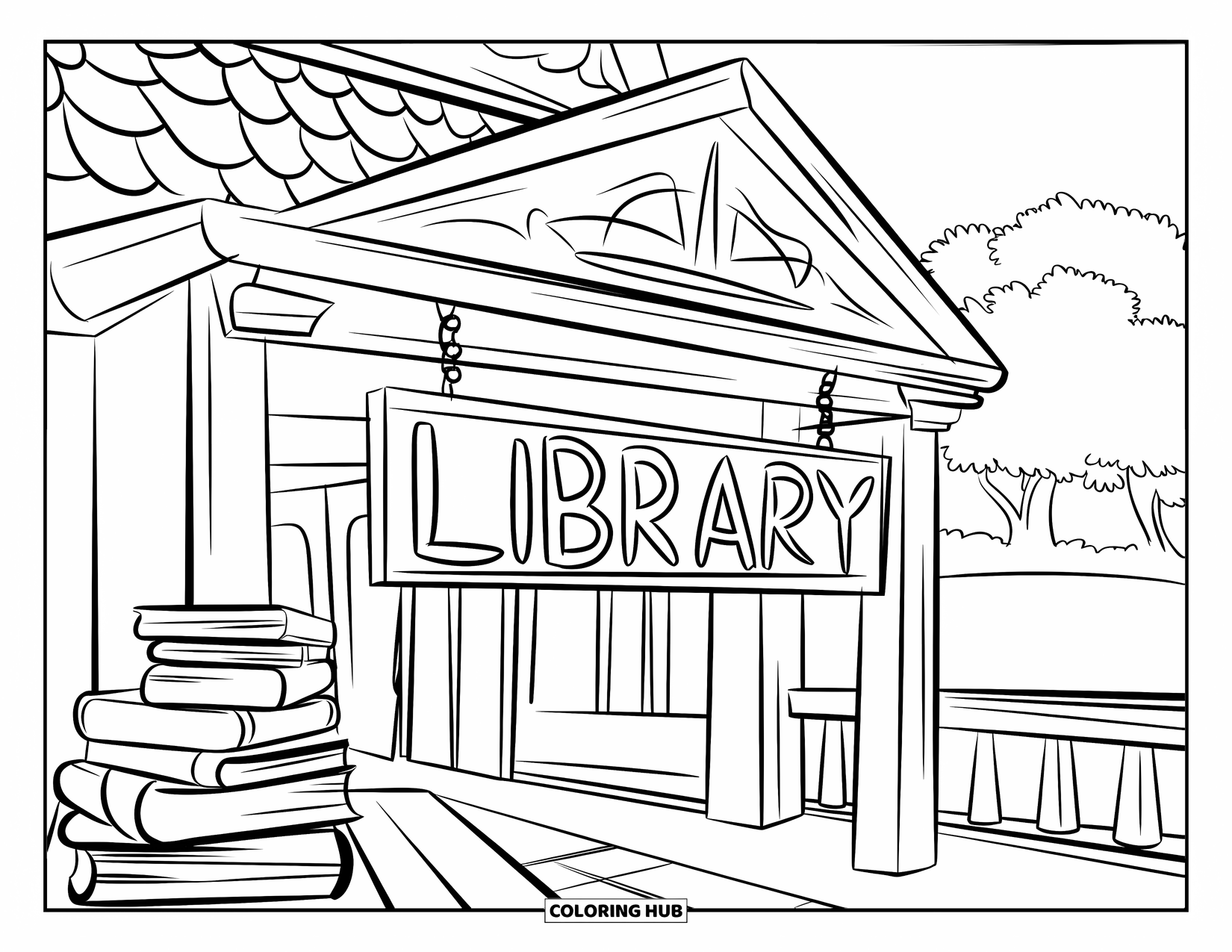 130+ Library Coloring Pages for Kids & Adults (Free Printable PDFs)