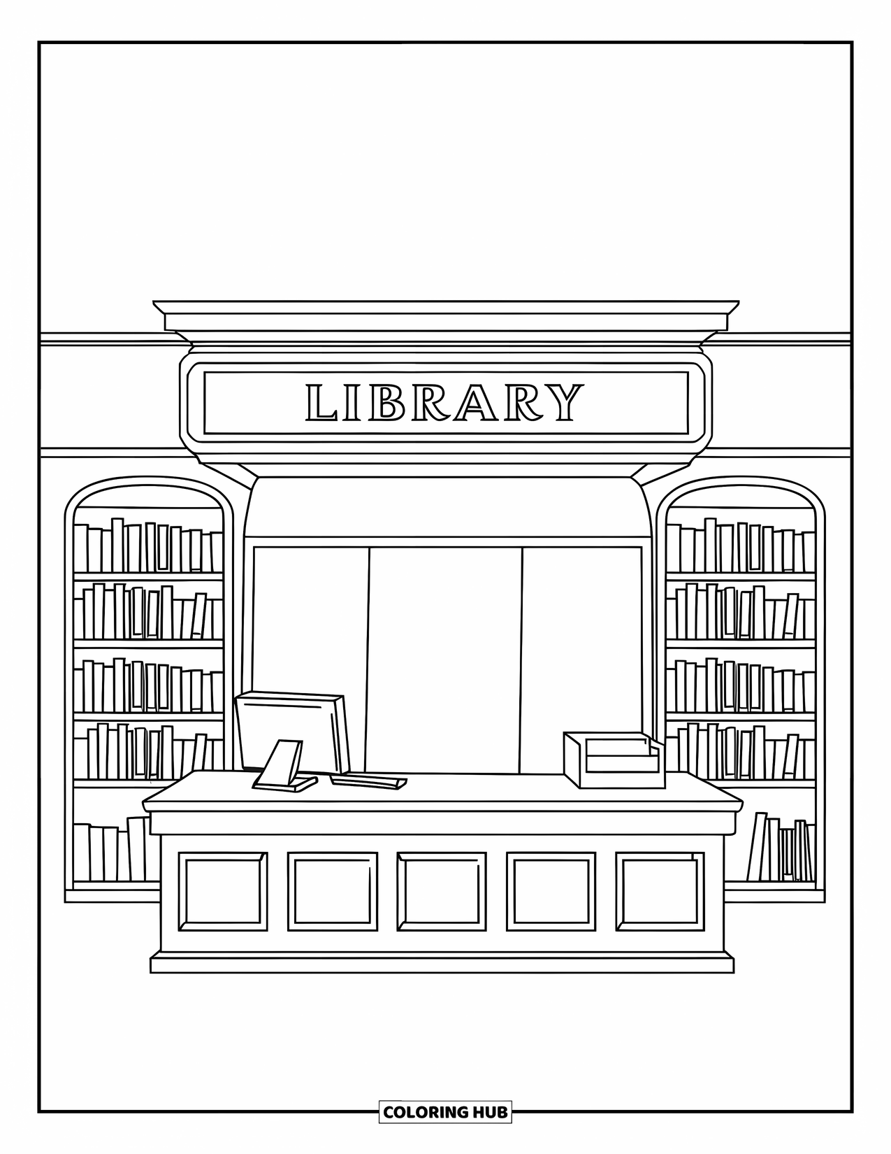 130+ Library Coloring Pages for Kids & Adults (Free Printable PDFs)