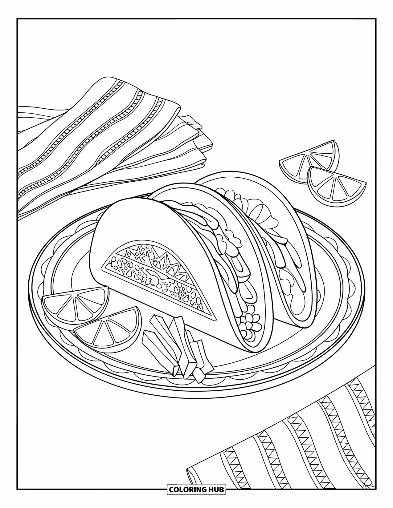 80+ Mexican Food Coloring Pages for Kids & Adults (Free Printable PDFs)