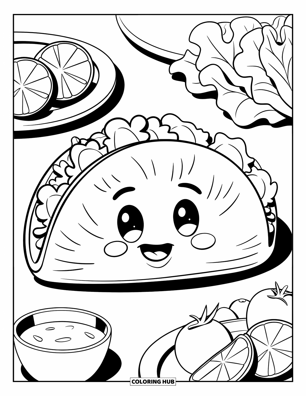 80+ Mexican Food Coloring Pages for Kids & Adults (Free Printable PDFs)
