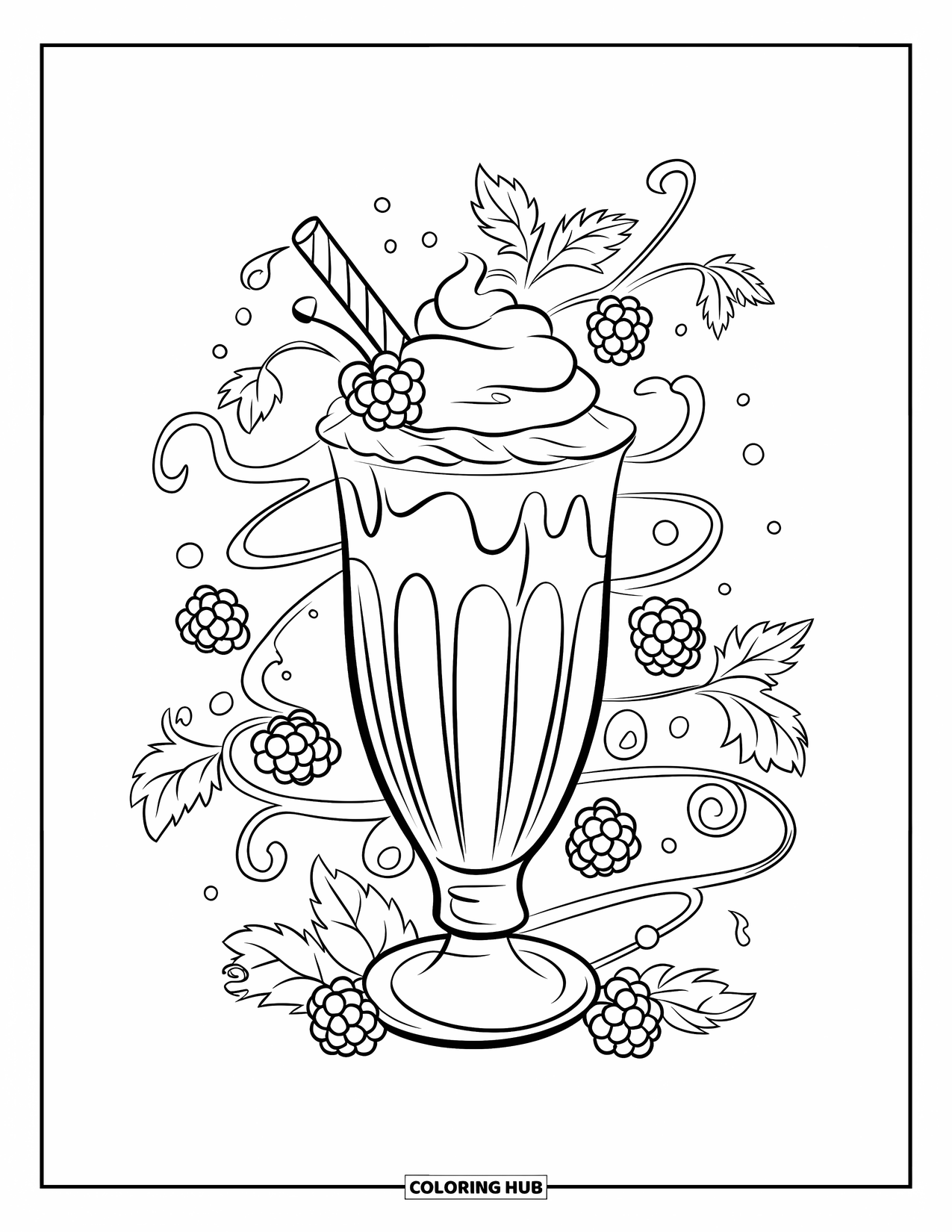 65+ Milkshake Coloring Pages for Kids & Adults (Free Printable PDFs)