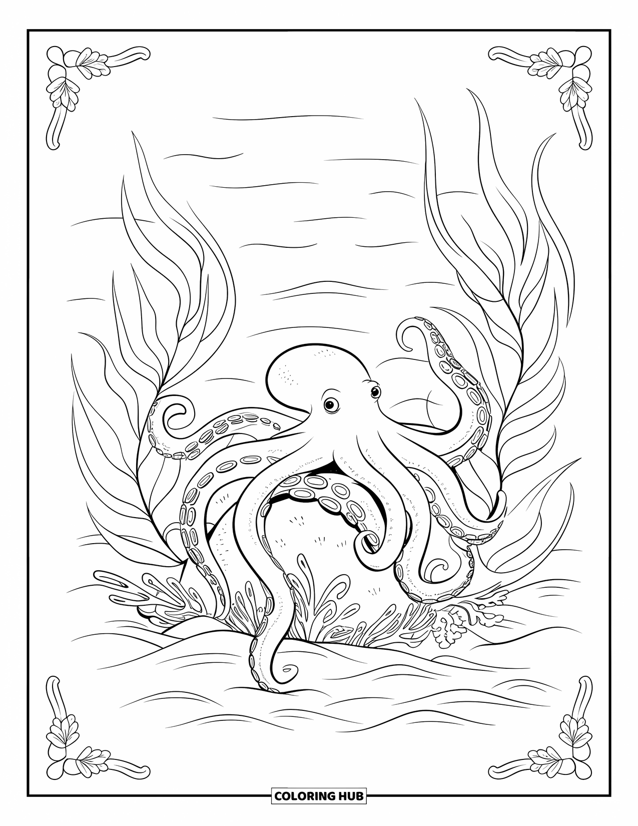 80+ Octopus Coloring Pages for Kids & Adults (Free Printable PDFs)