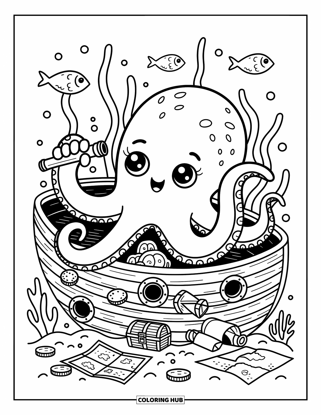 80+ Octopus Coloring Pages for Kids & Adults (Free Printable PDFs)