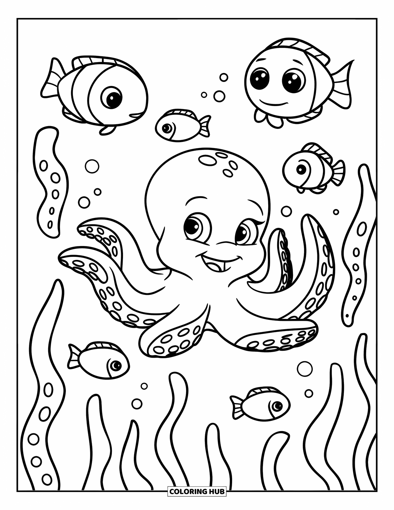 80+ Octopus Coloring Pages for Kids & Adults (Free Printable PDFs)
