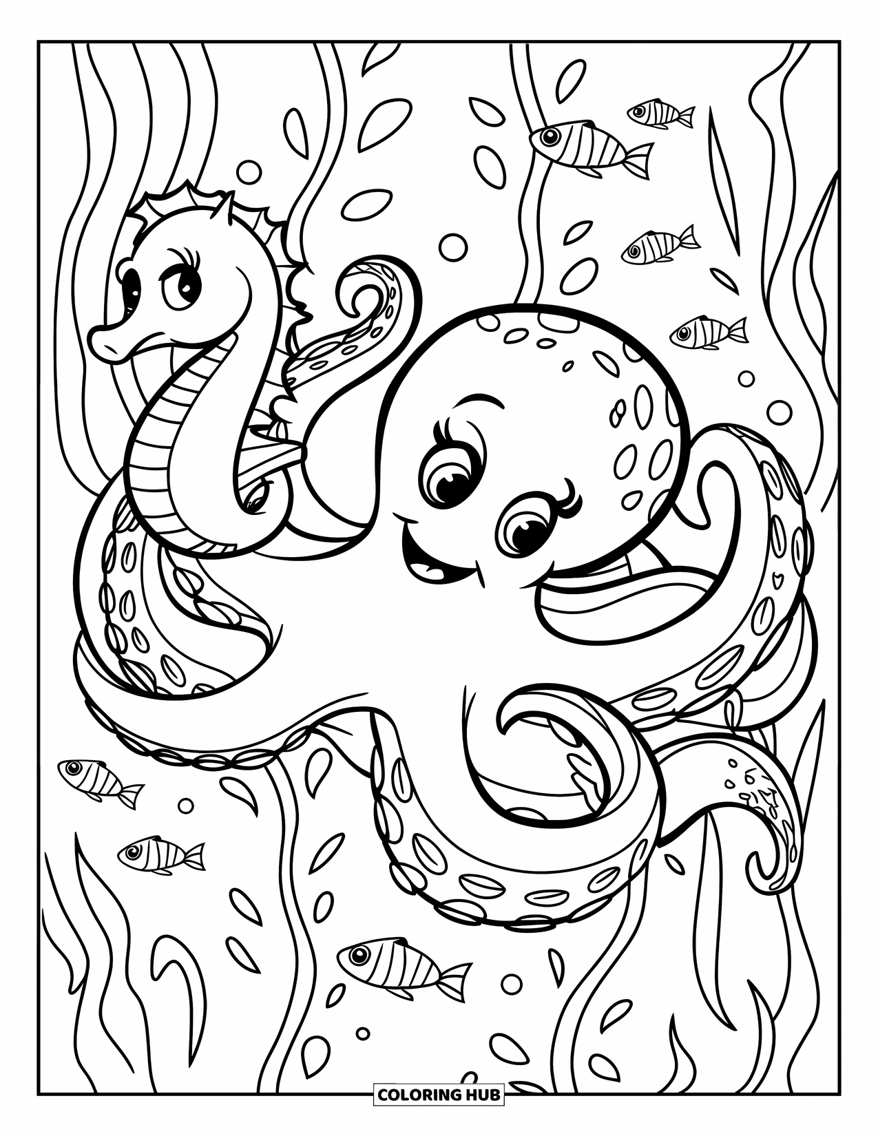 80+ Octopus Coloring Pages for Kids & Adults (Free Printable PDFs)
