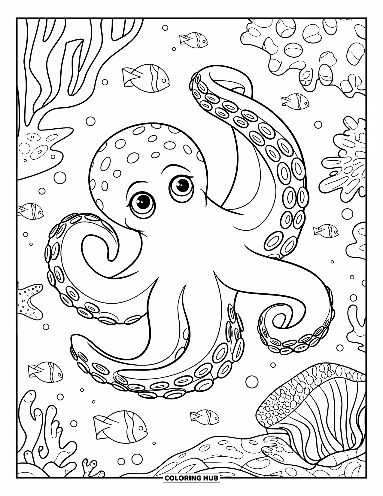 80+ Octopus Coloring Pages for Kids & Adults (Free Printable PDFs)