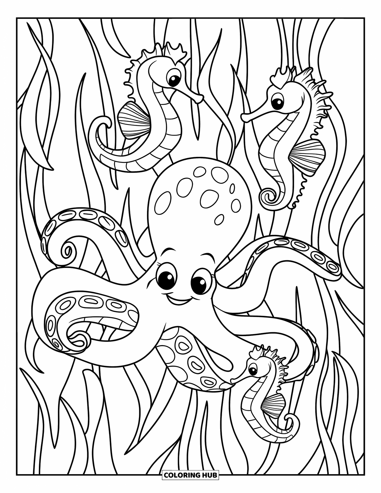 80+ Octopus Coloring Pages for Kids & Adults (Free Printable PDFs)