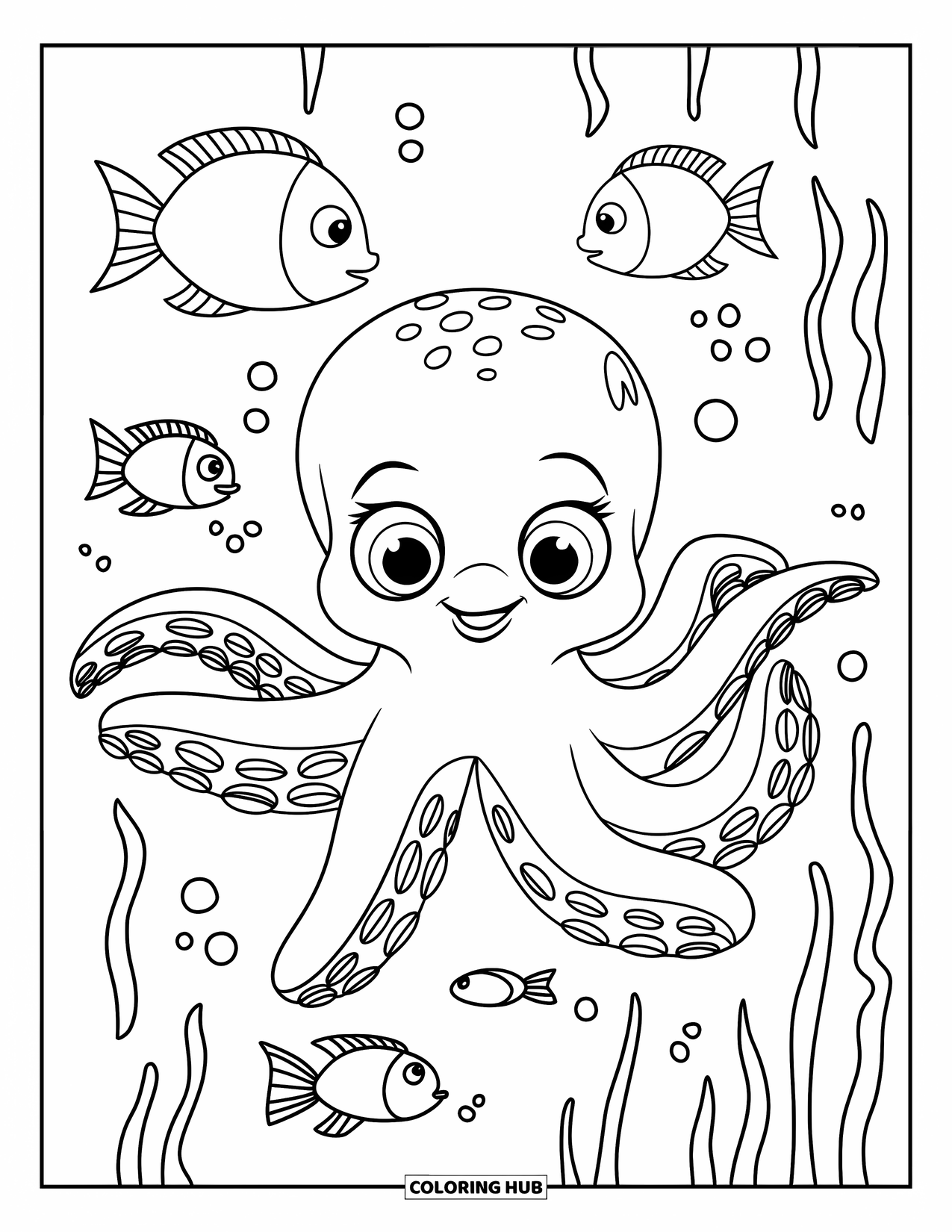 80+ Octopus Coloring Pages for Kids & Adults (Free Printable PDFs)