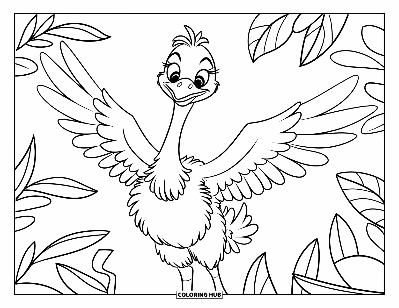 85+ Ostrich Coloring Pages for Kids & Adults (Free Printable PDFs)