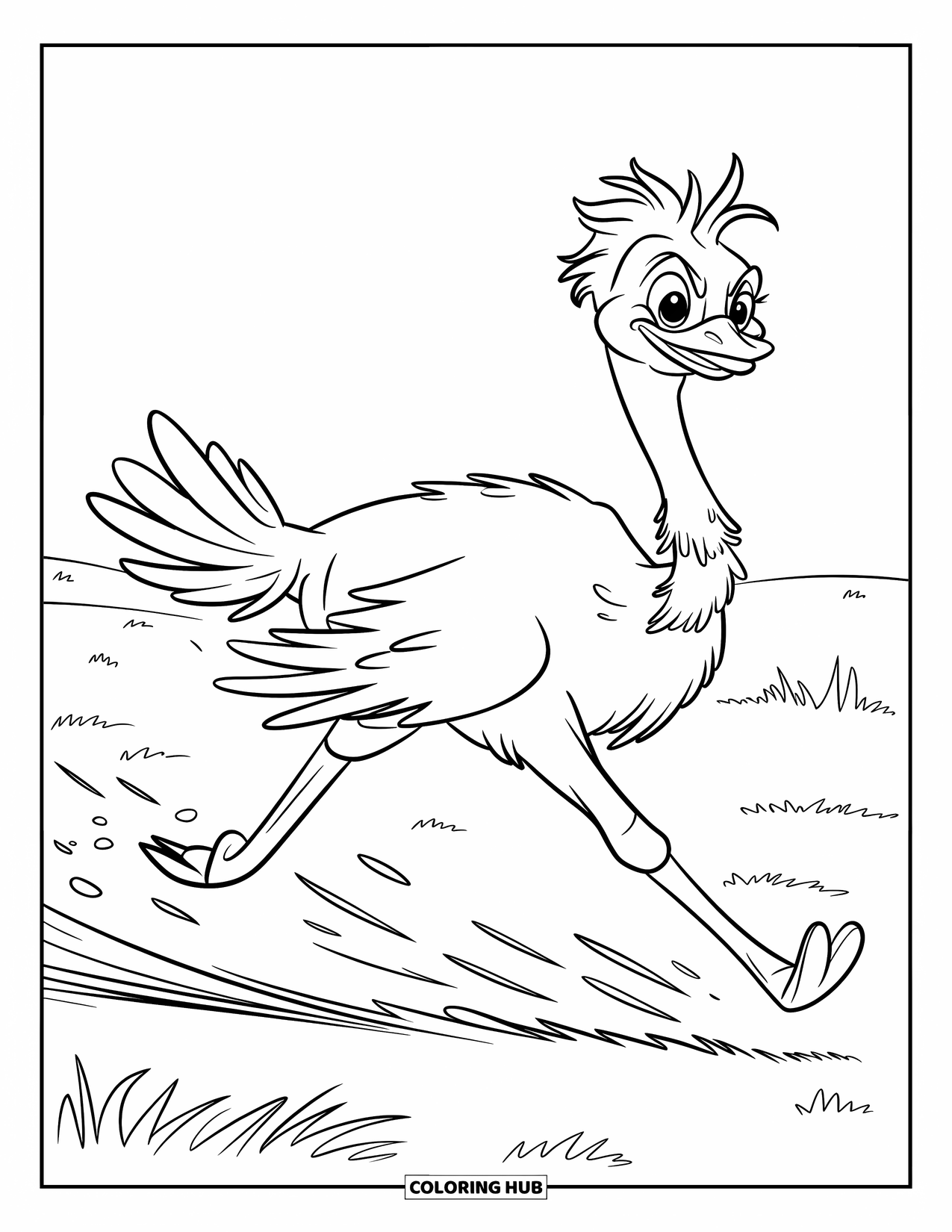 85+ Ostrich Coloring Pages for Kids & Adults (Free Printable PDFs)