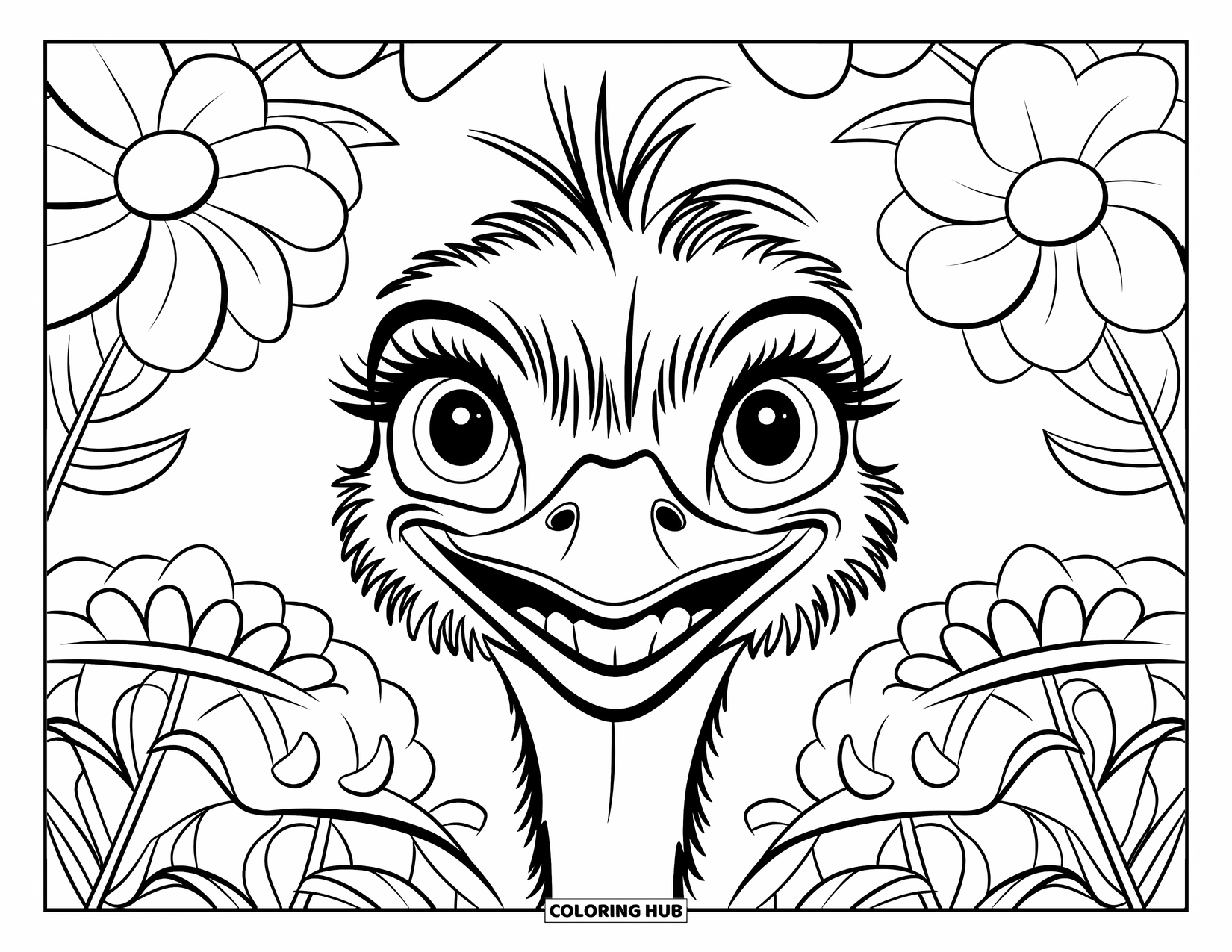 85+ Ostrich Coloring Pages for Kids & Adults (Free Printable PDFs)