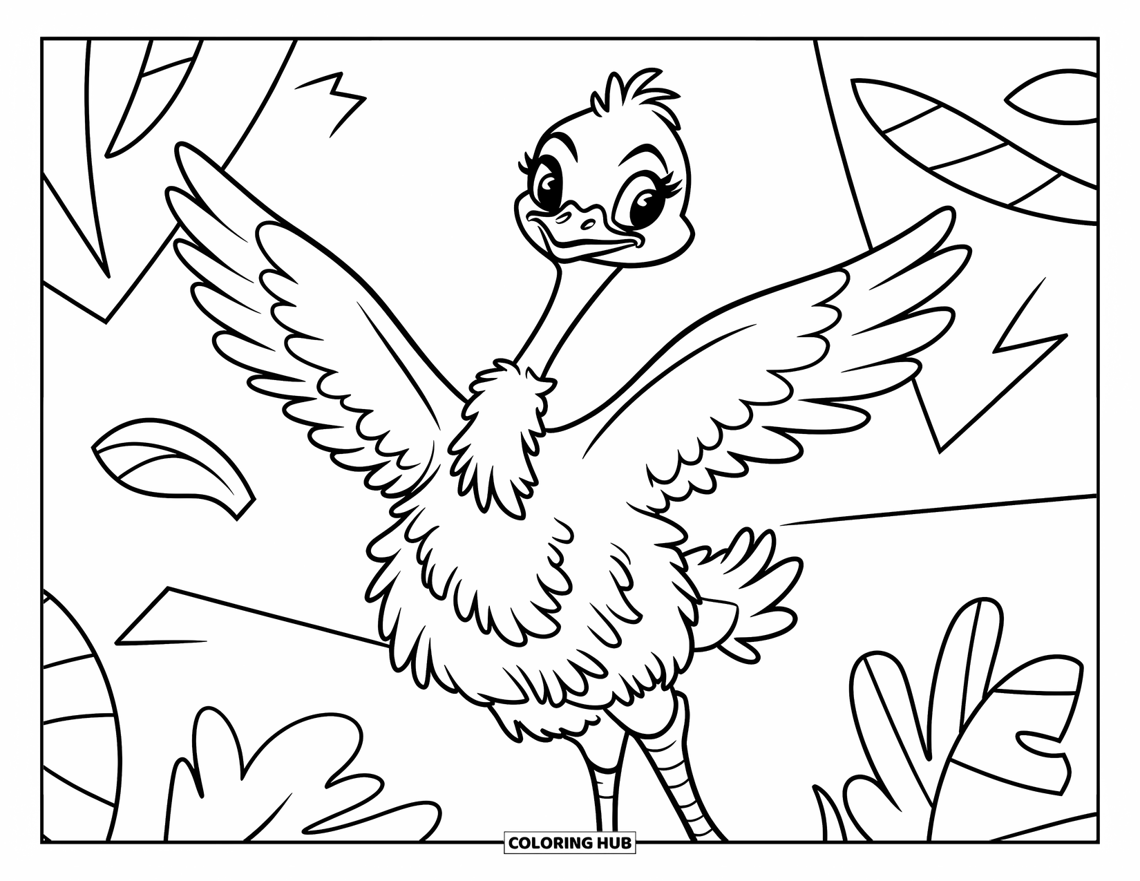 85+ Ostrich Coloring Pages for Kids & Adults (Free Printable PDFs)