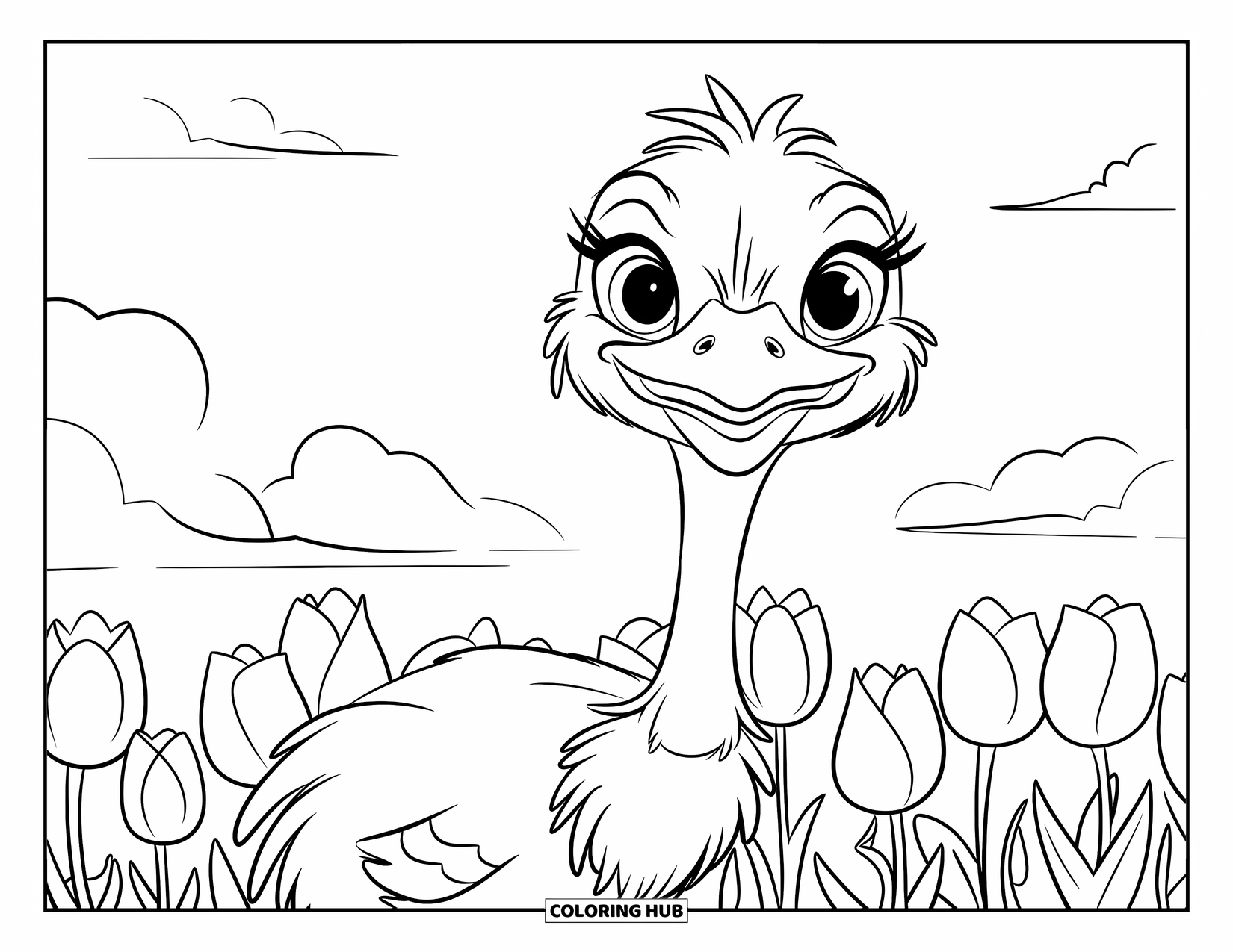 85+ Ostrich Coloring Pages for Kids & Adults (Free Printable PDFs)