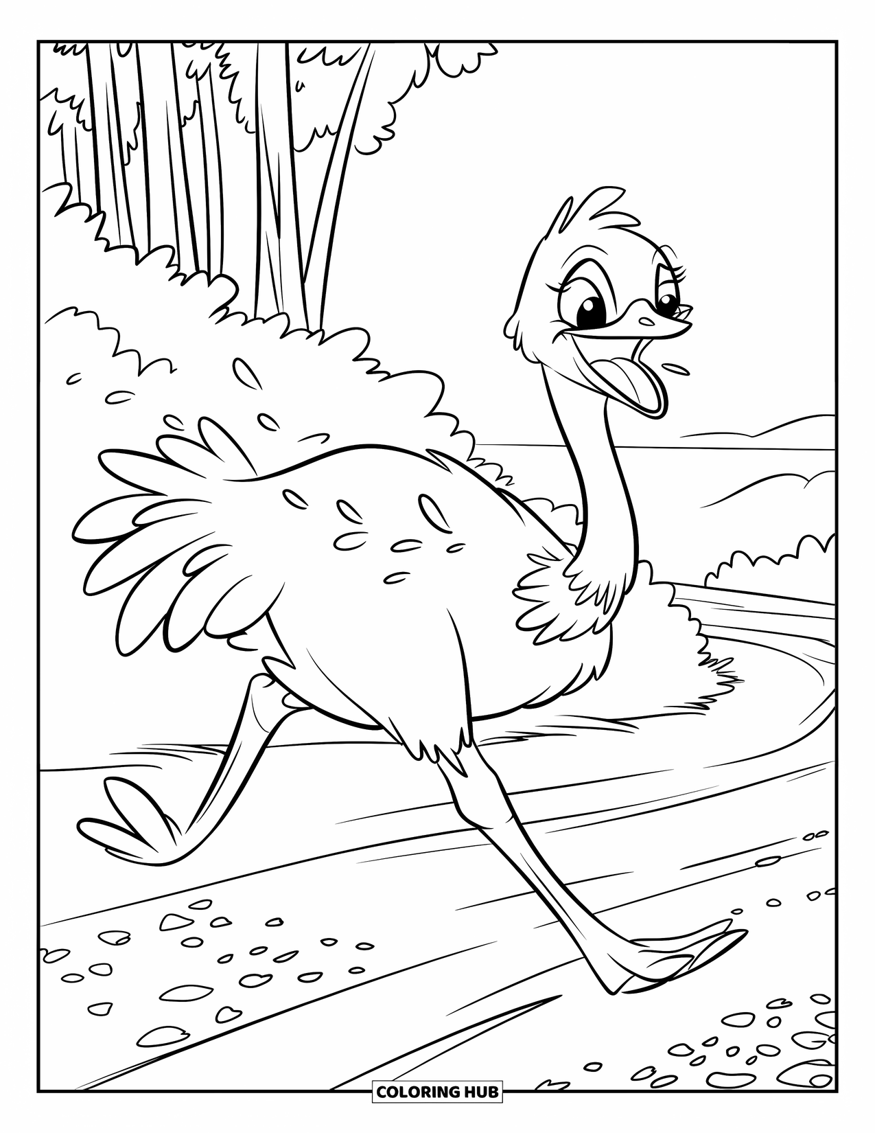 85+ Ostrich Coloring Pages for Kids & Adults (Free Printable PDFs)