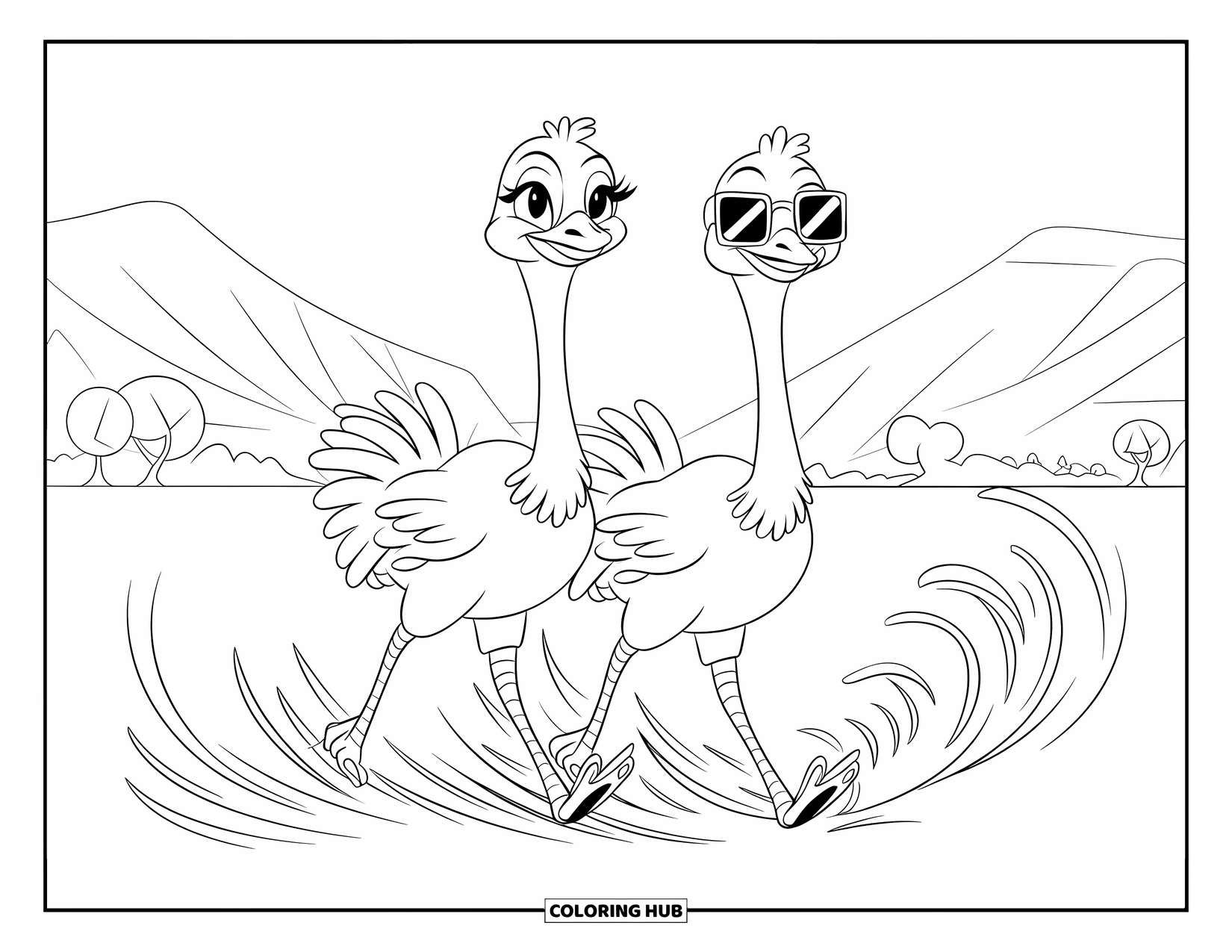 85+ Ostrich Coloring Pages for Kids & Adults (Free Printable PDFs)